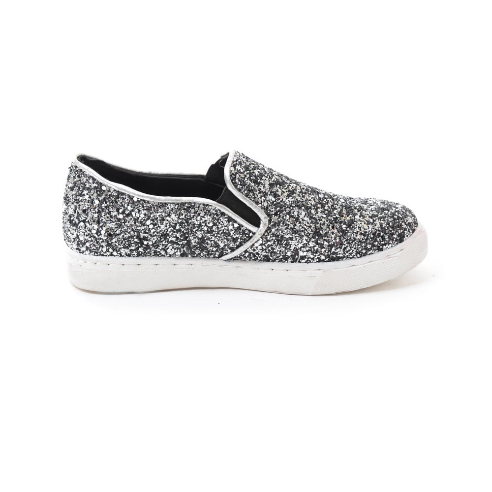 Soho Shoes Women's Cute Glitter Slip-On Sneakers - Walmart.com