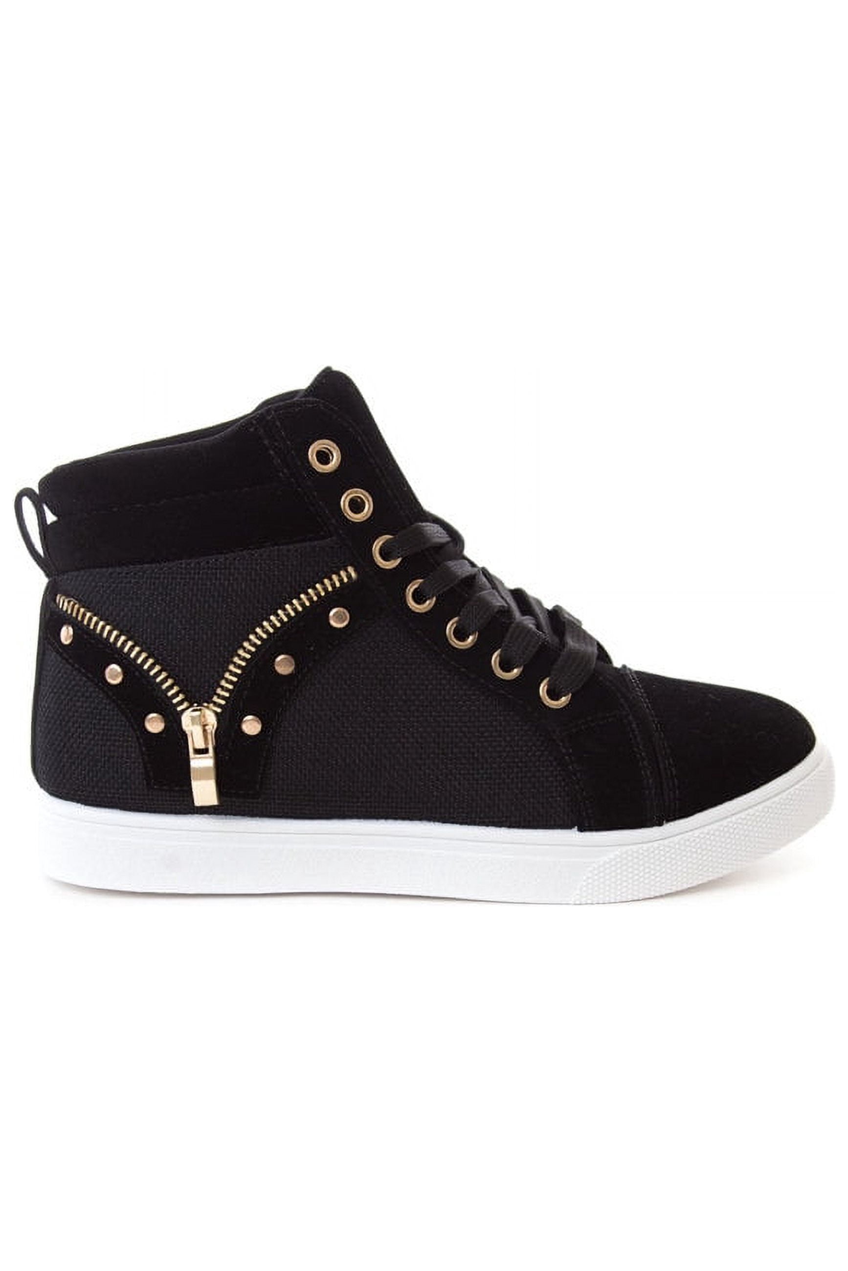 Soho Shoes Women's High Top Lace Up Sneaker with 
