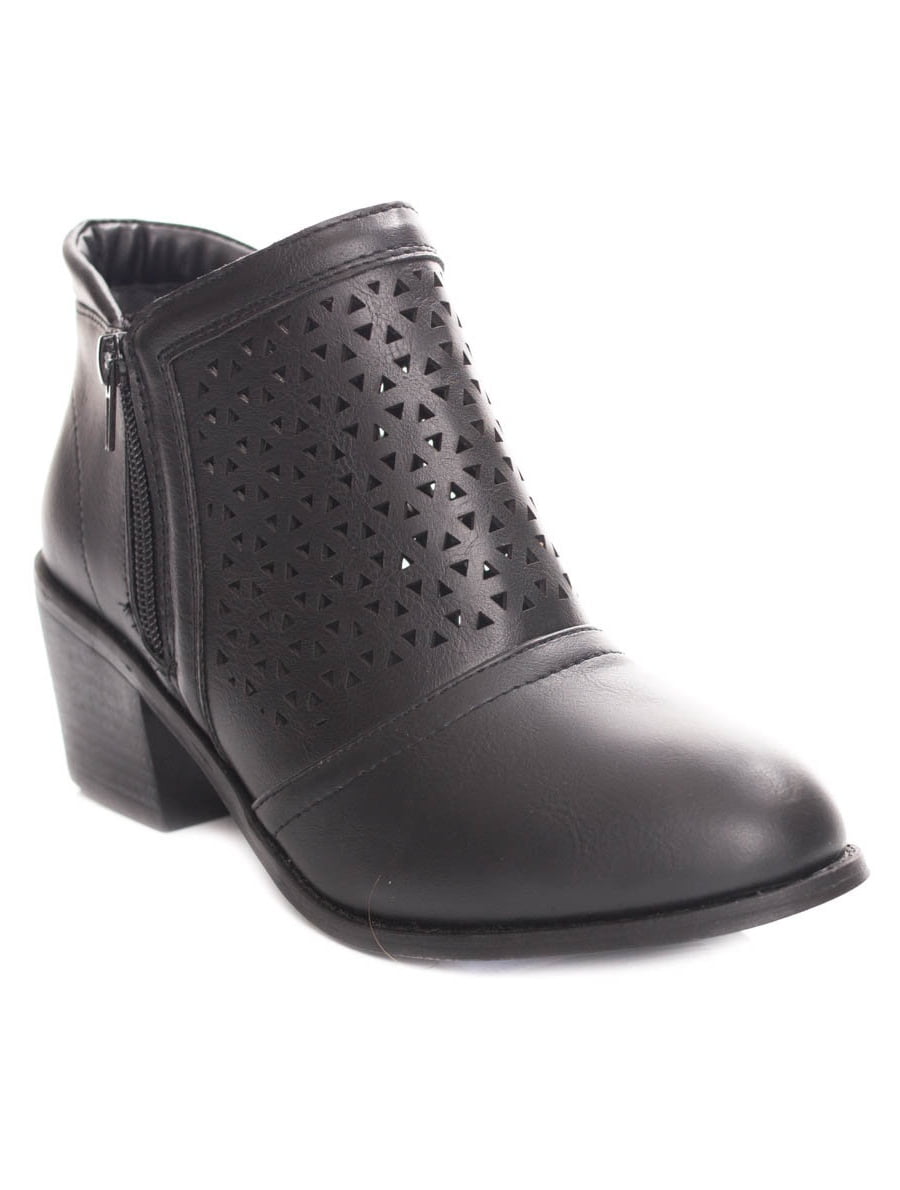 Soho Shoes Women's Perforated Ankle Bootie Boots - Walmart.com