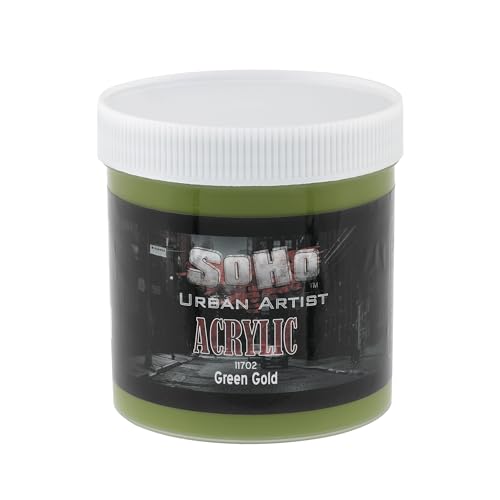 Soho Urban Artist Heavy Body Acrylic Paint - 500 ml Jar - Green Gold ...