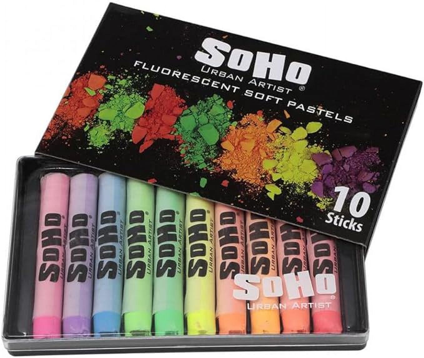 Soho Urban Artist Soft Pastels Set of 10 Bright Fluorescent Neon Colors ...