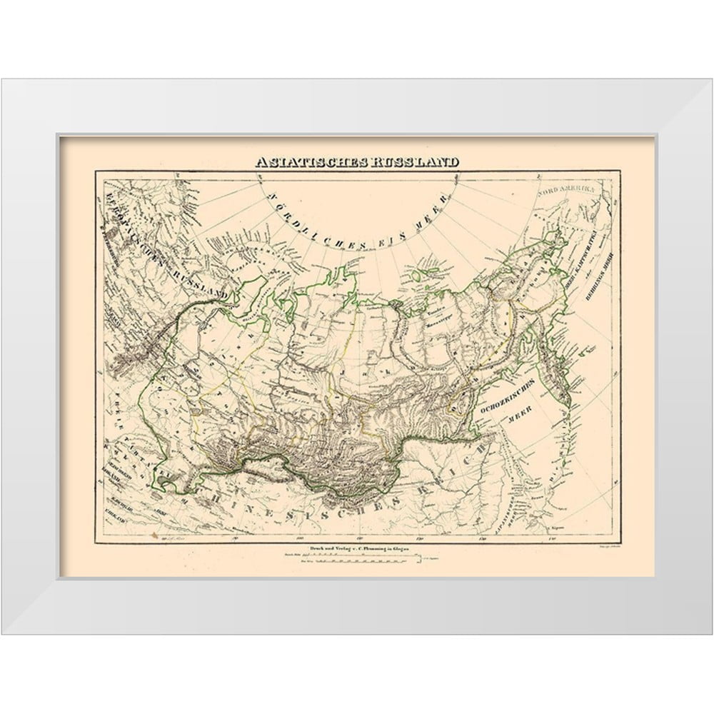 Sohr 24x19 White Modern Wood Framed Museum Art Print Titled - Asia ...