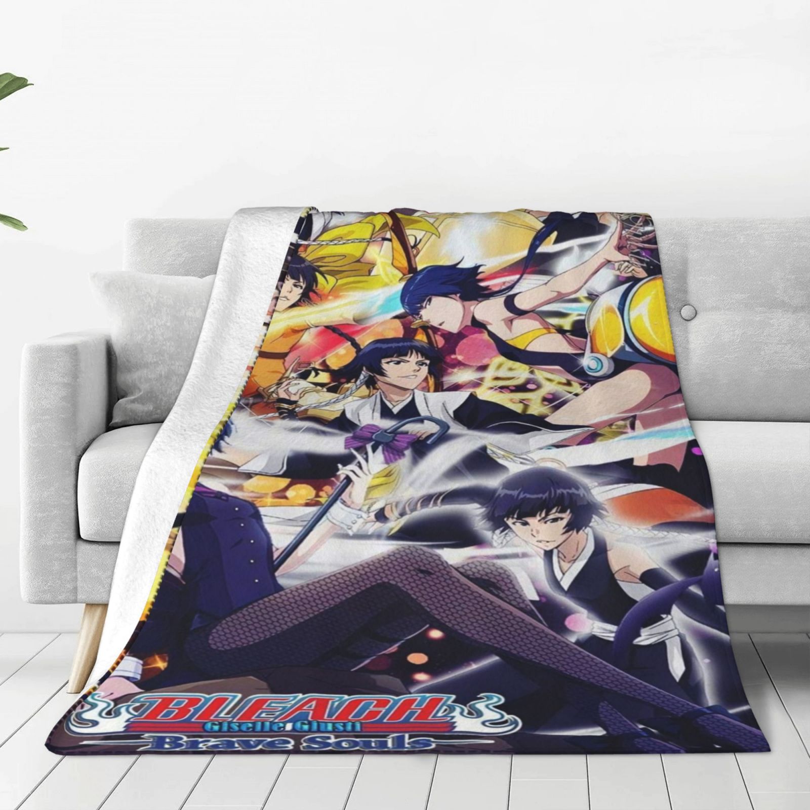 Soi Fon anime Soft Cozy Fleece Throw Blanket Plush Lightweight Warm ...