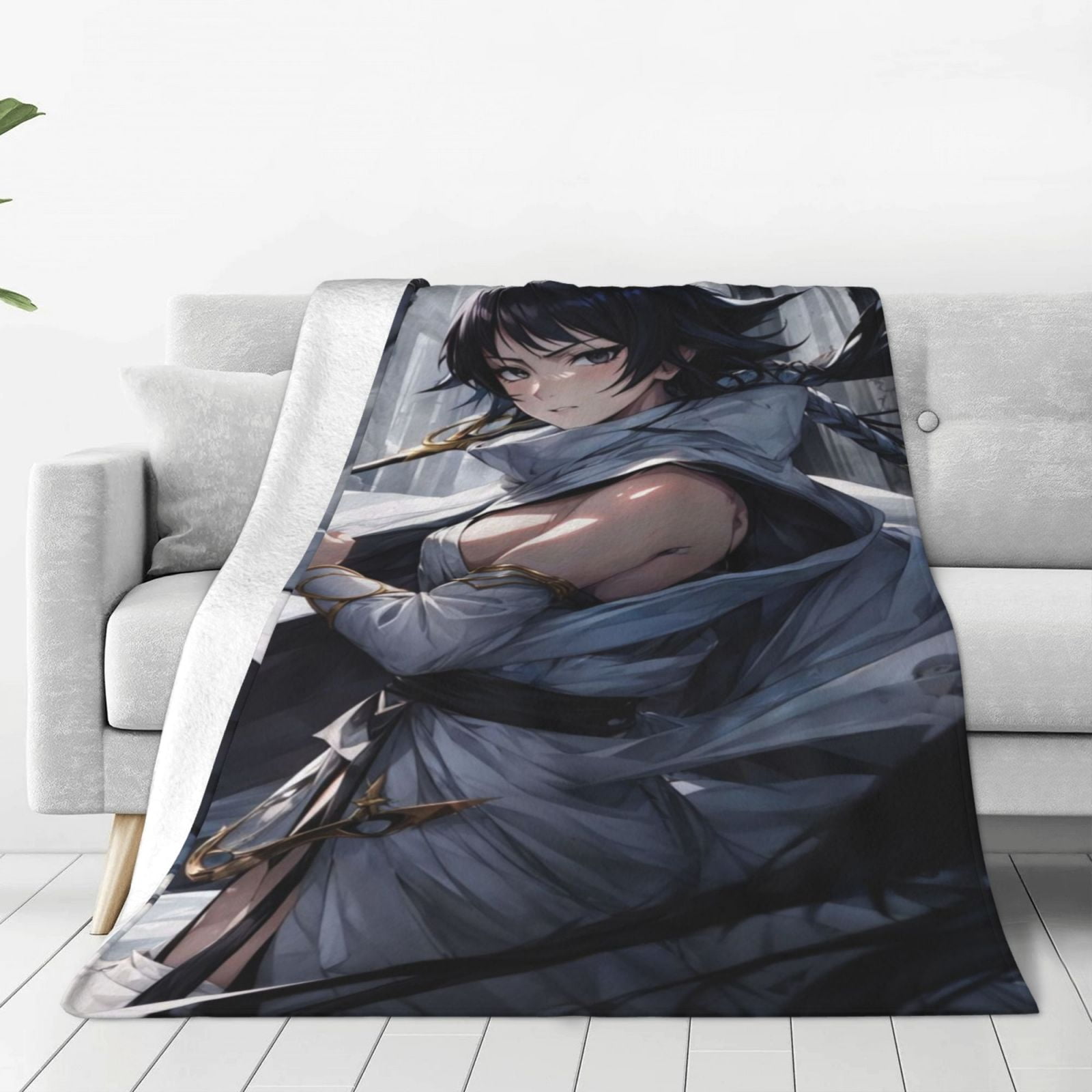 Soi Fon anime Soft Cozy Fleece Throw Blanket Plush Lightweight Warm ...