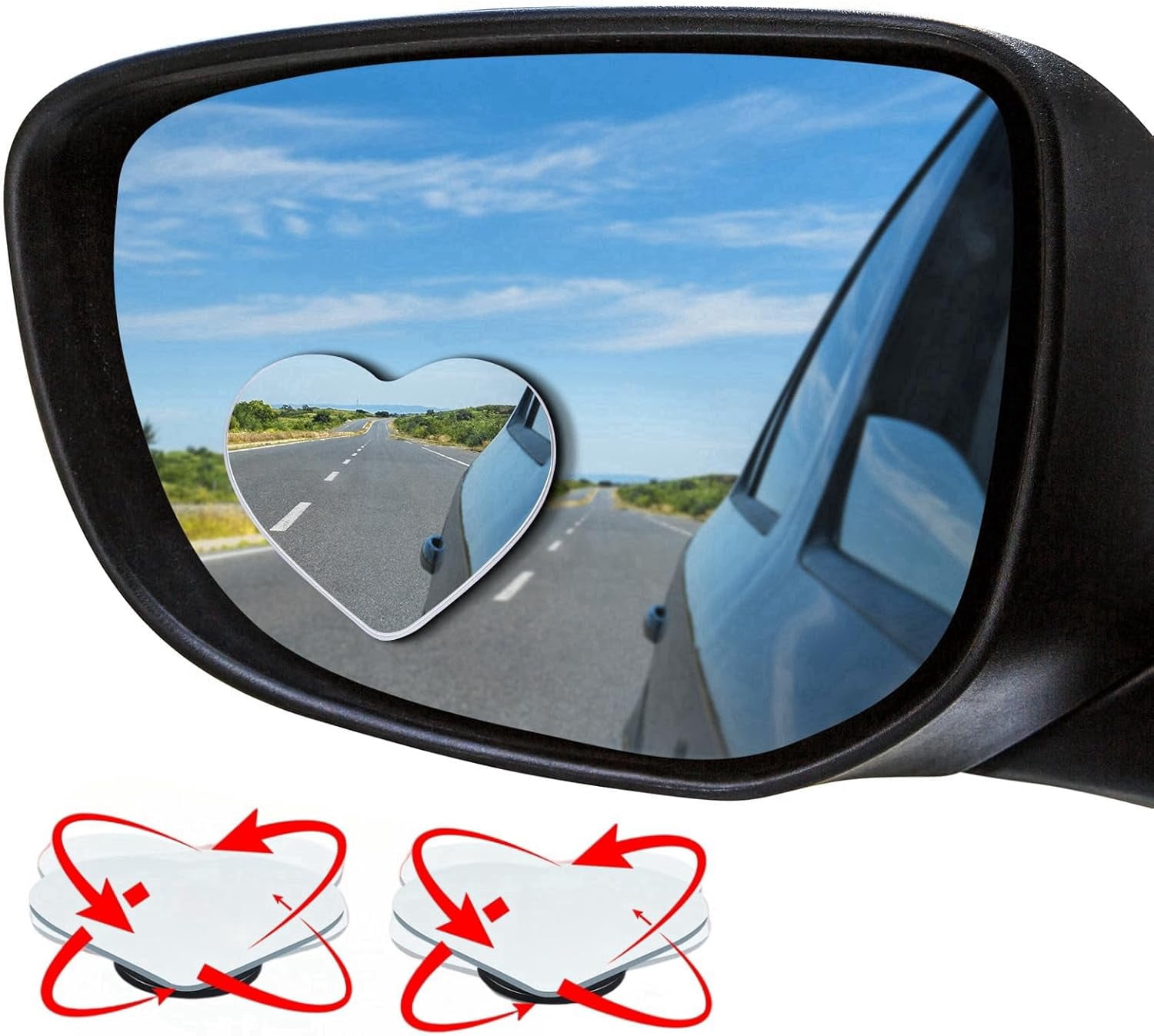 SoiVae Heart Shaped Blind Spot Mirrors for Cars – Convex Rearview ...