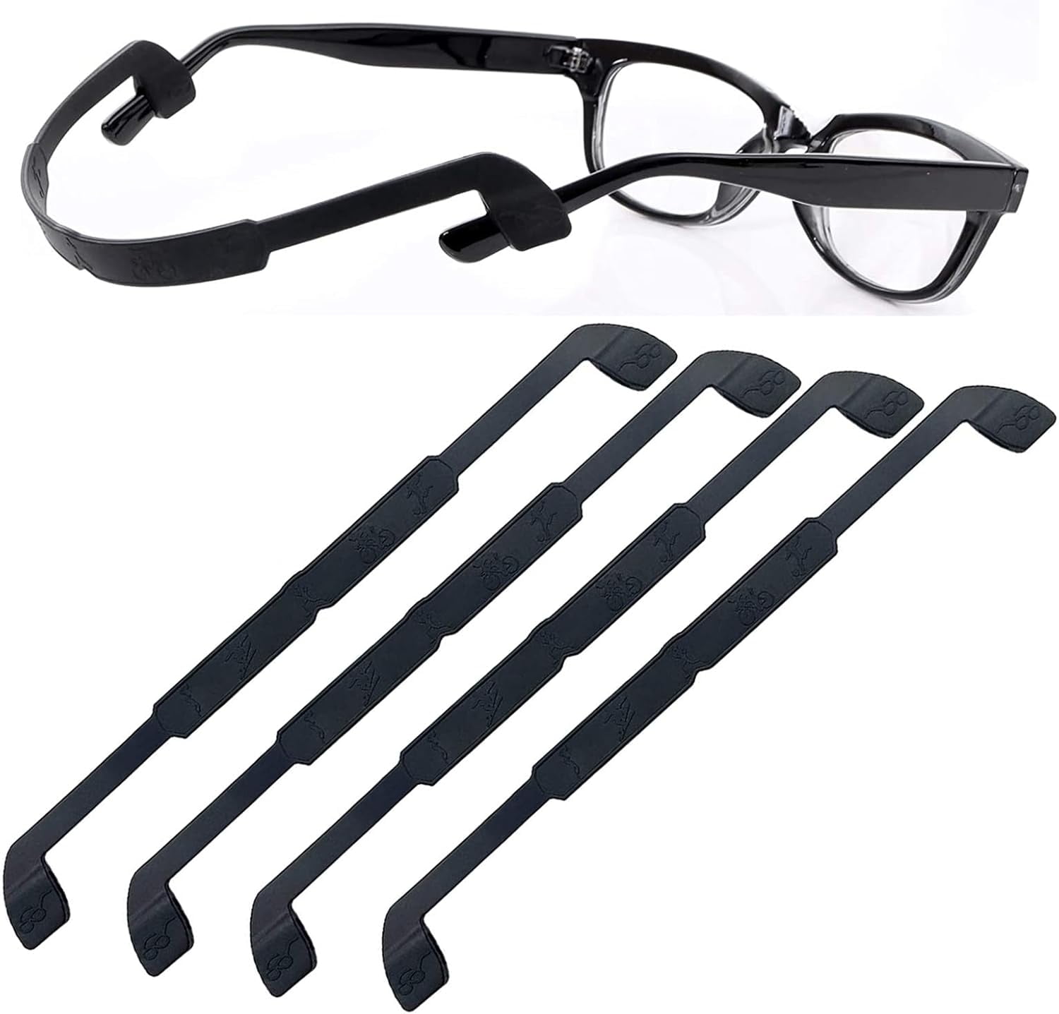 Soiji 4 Pack Anti-Slip Glasses Strap,Silicone Soft Eyewear Retainer ...