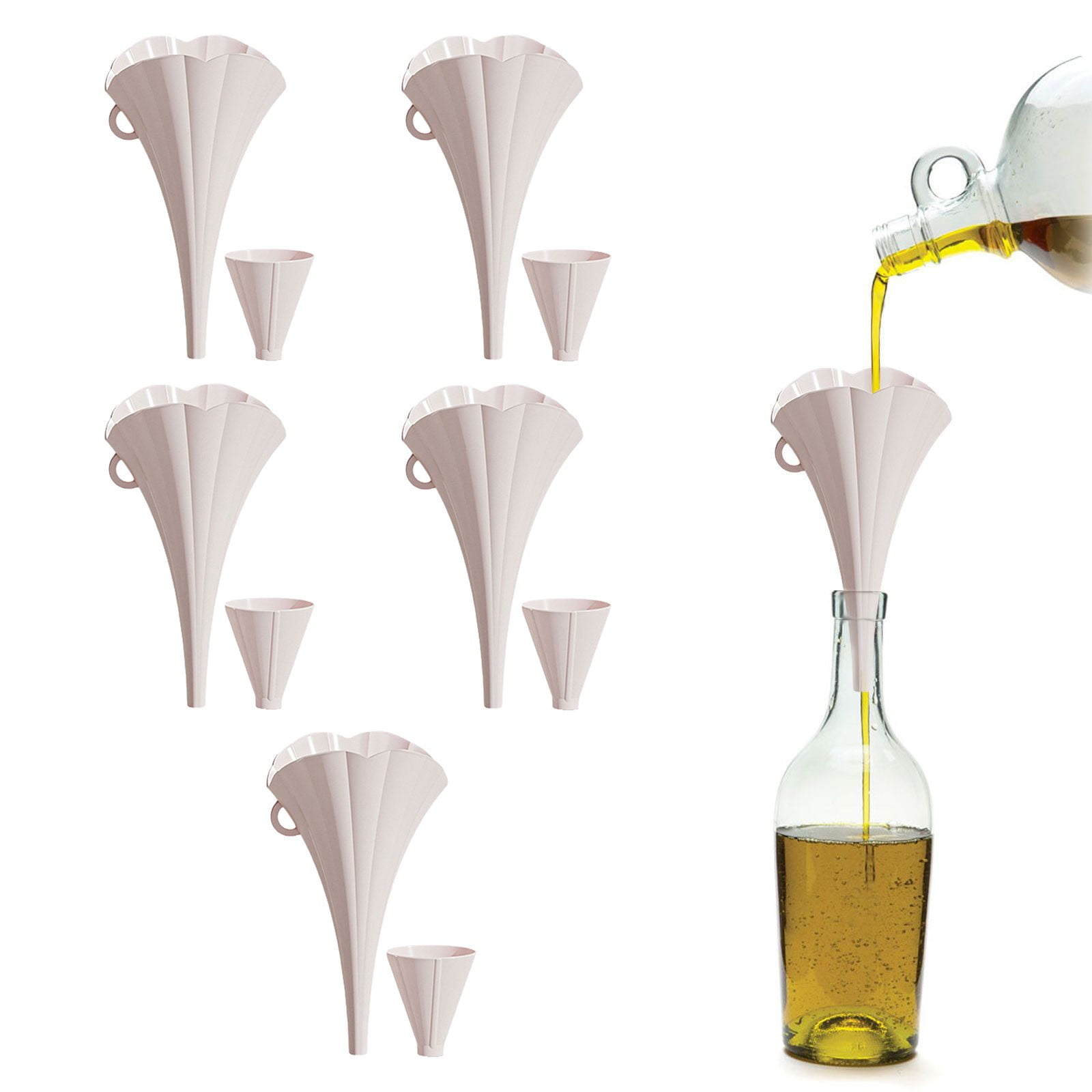 Soikfihs 5PCS Kitchen Funnel，Folding Funnel Liquid Dispensing Small ...