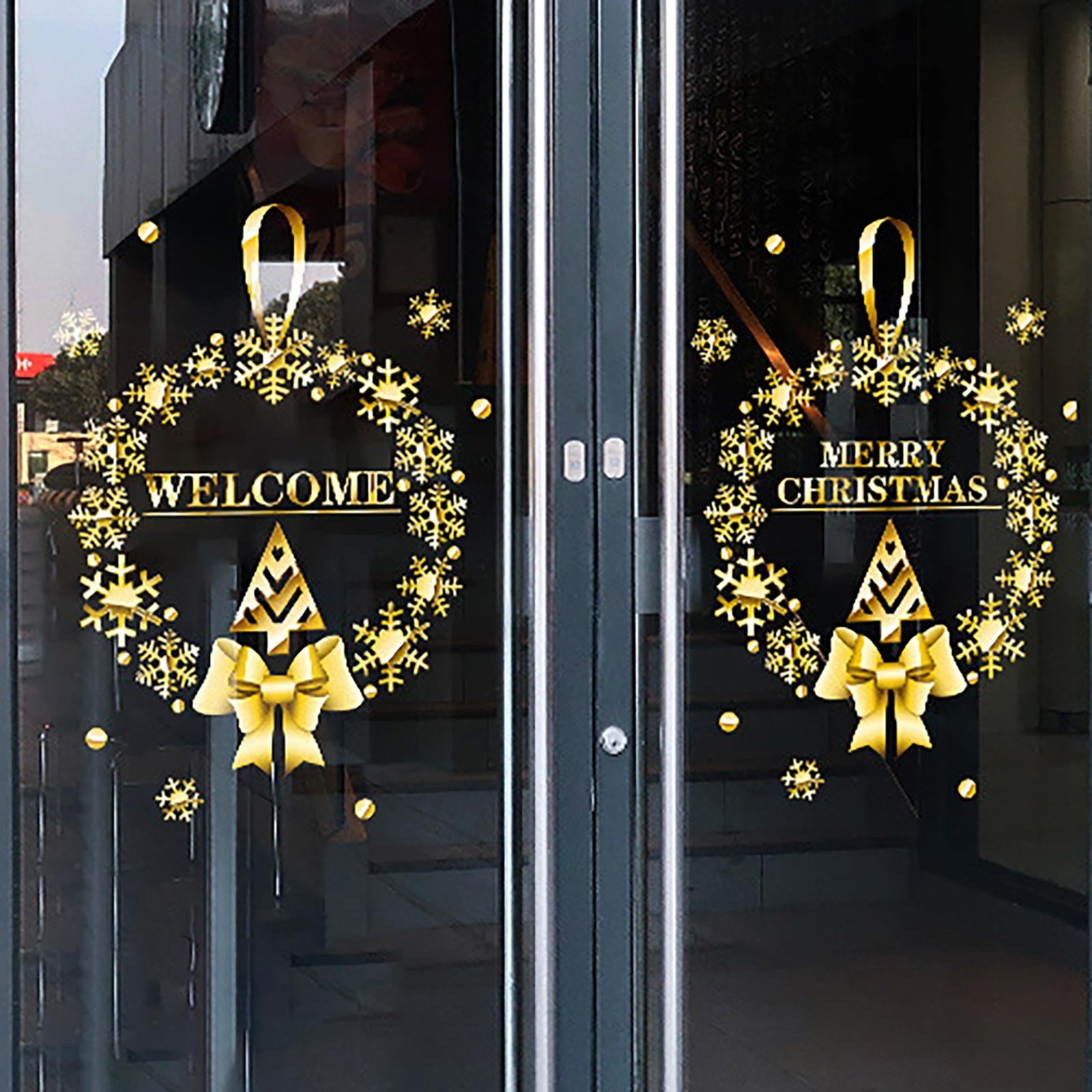 Soikfihs Christmas Window Stickers: Festive Wall Decals For Storefronts ...