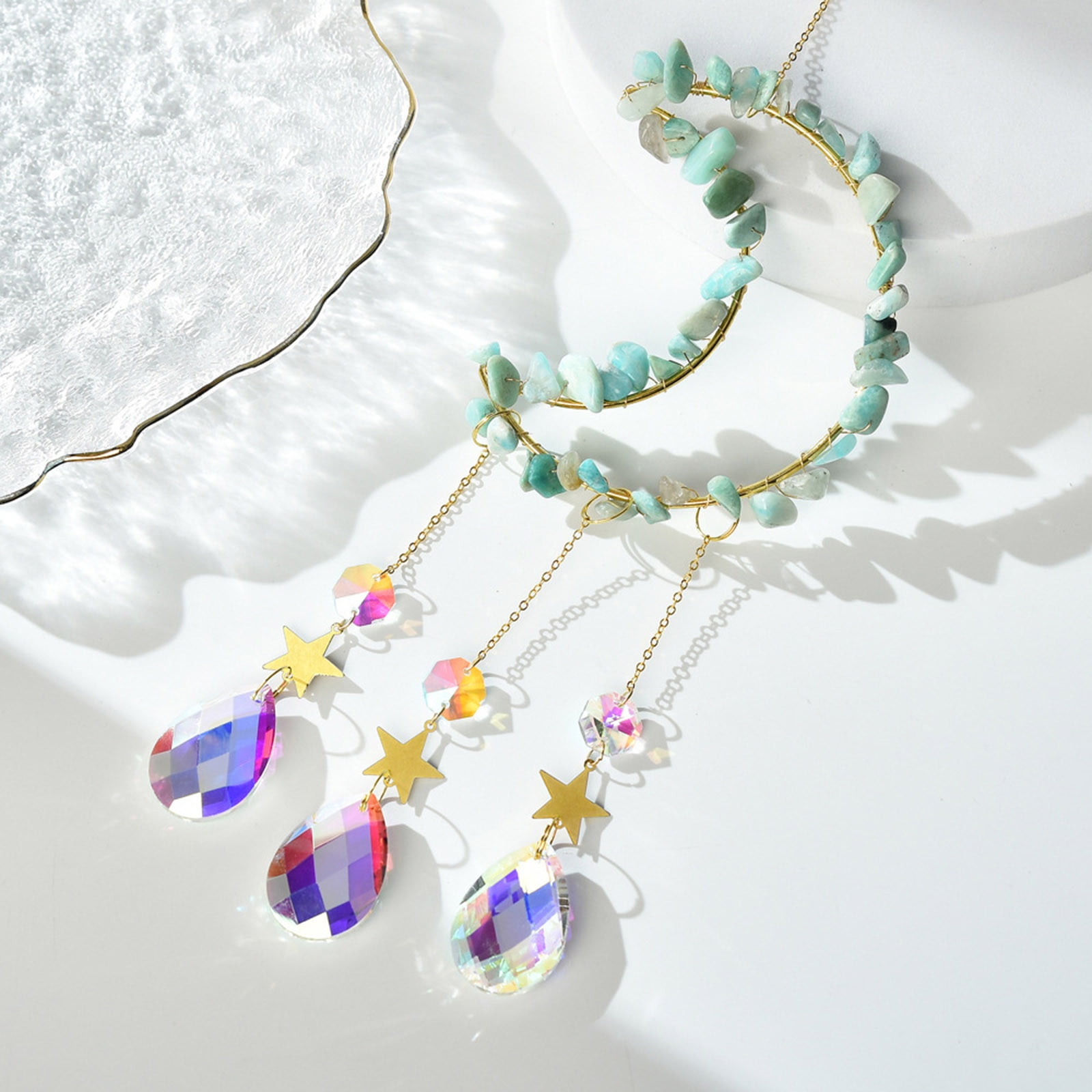 Soikfihs Crystal Suncatchers Hanging Wind Chime Garden Suncatcher ...