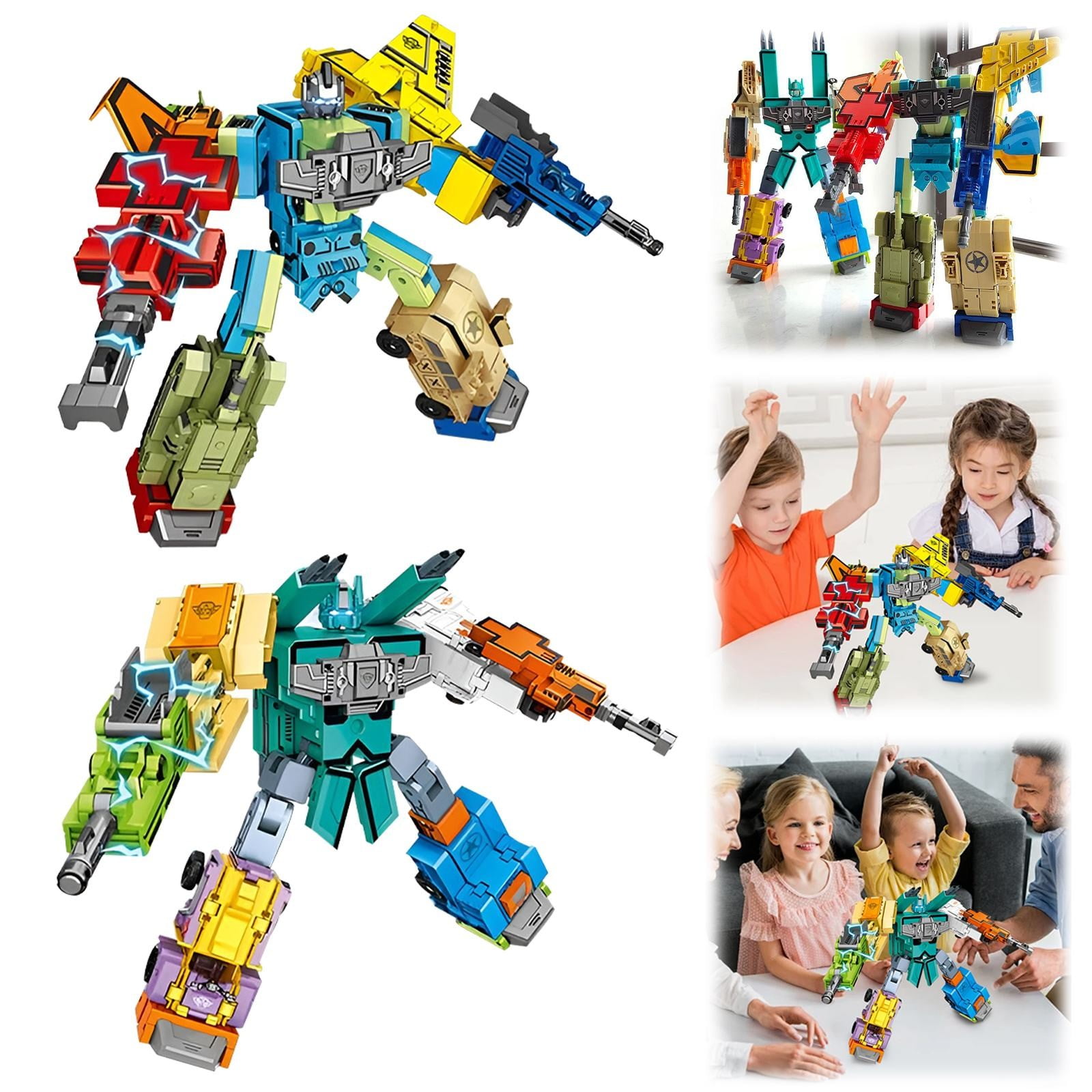 Soikfihs Number Robots Transforming Action Figure Toys Number Bots Toys ...