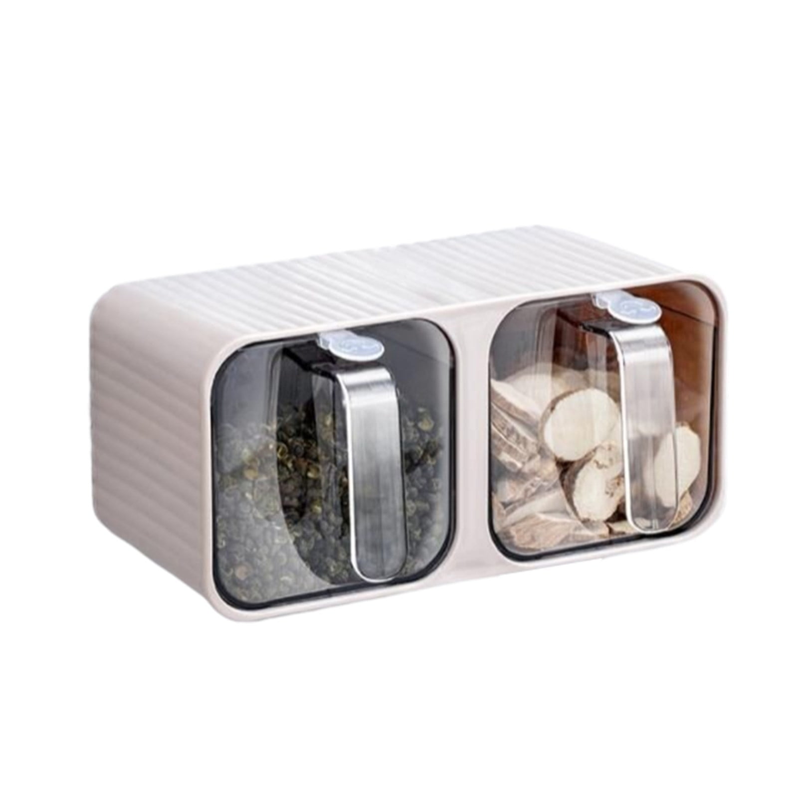 Soikfihs Seasoning Box 2/3 Grids Clear Seasoning Storage Container Rack ...