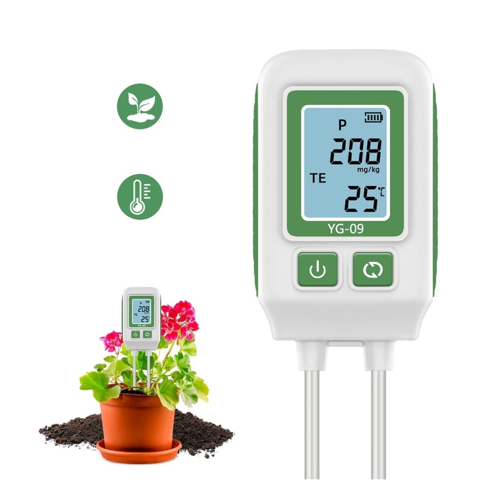 Soil Analyser Meter Dual Needle Nitrogen Phosphorus Potassium Detector ...
