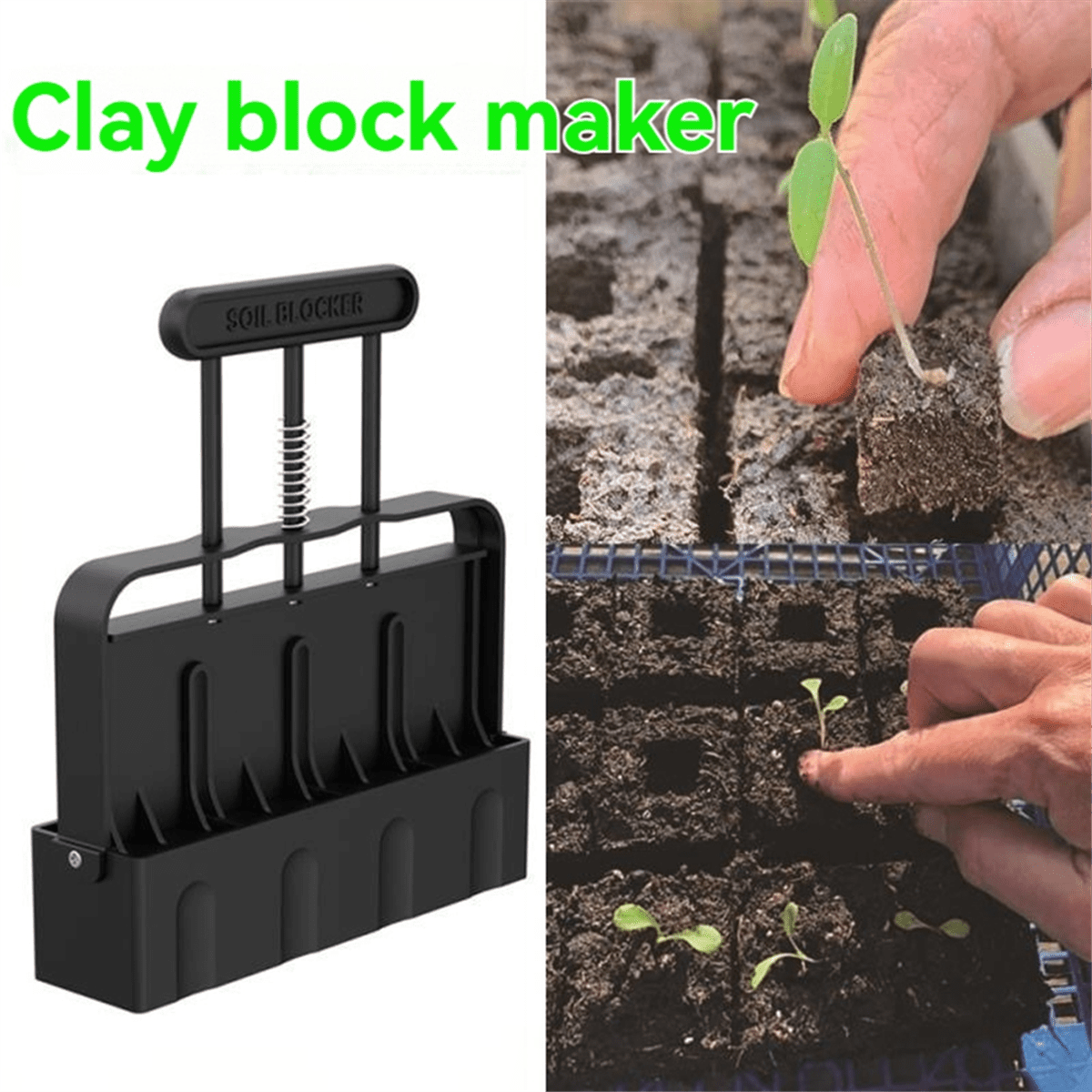 Soil Blocker Handheld, for Seed Starting,Manual Block Maker Handheld ...