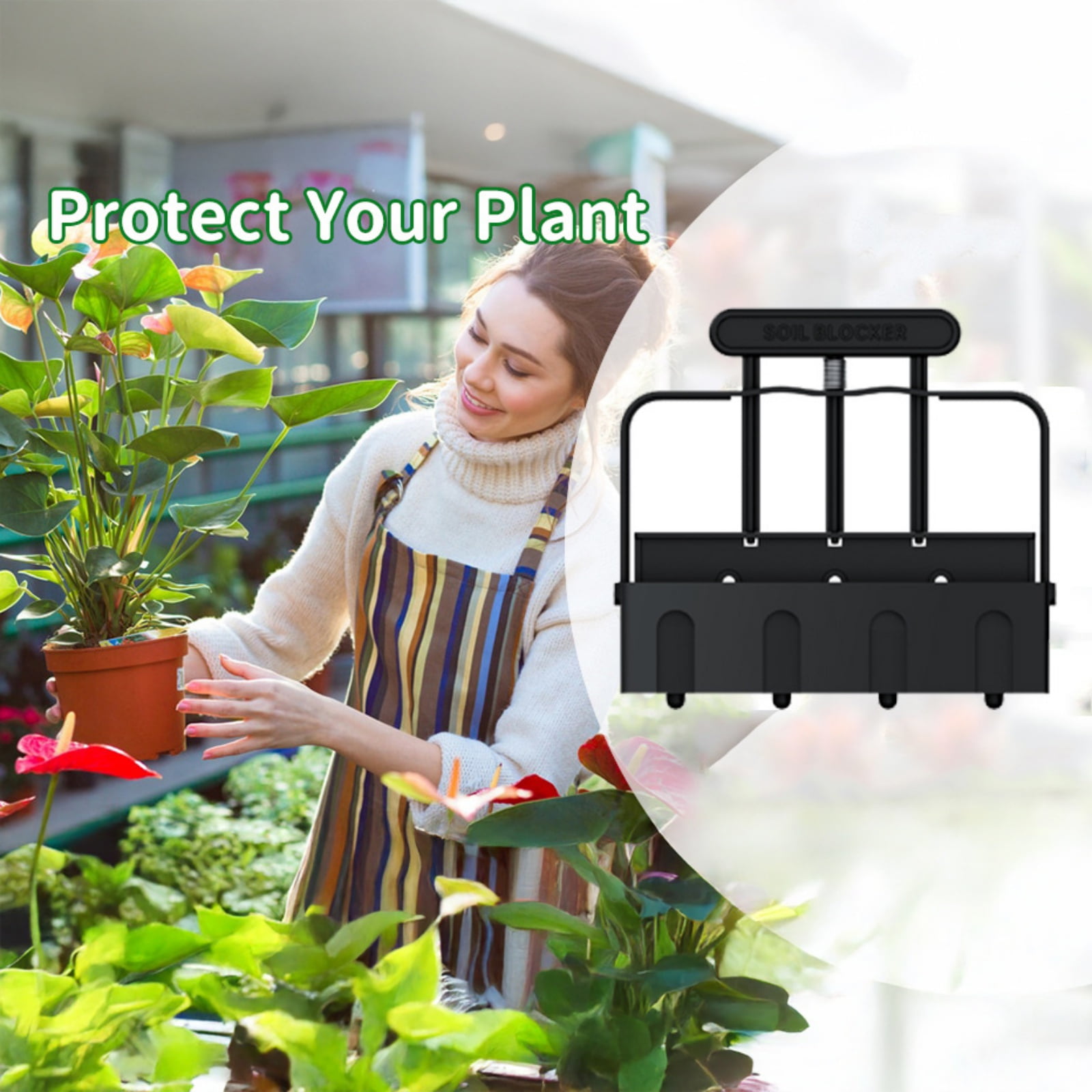 Soil Blocking Tool Soil Block Maker 4 Cells Top Hill Soil Blocker Quad ...