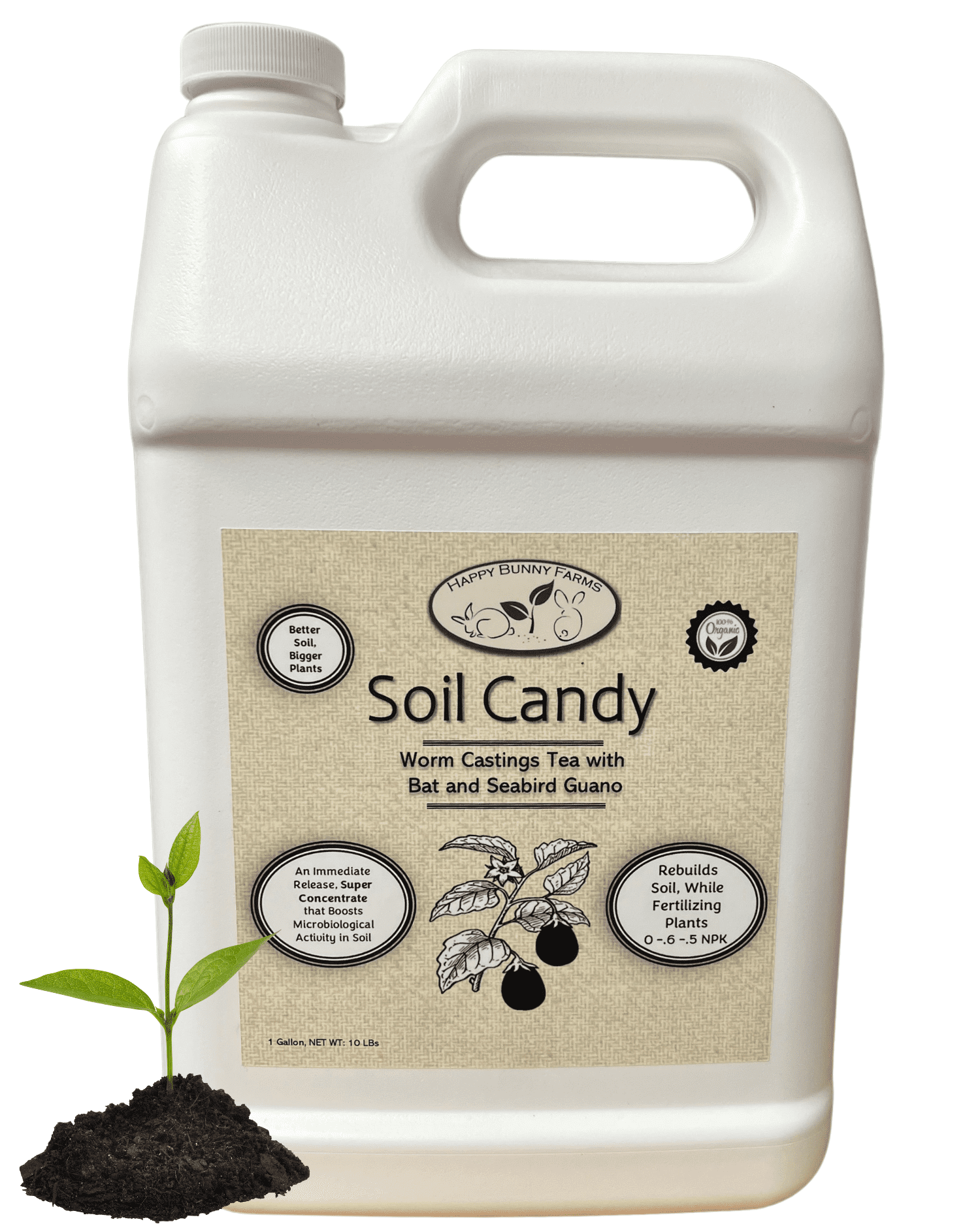 Soil Candy Plant Fertilizer Gallon with Seaweed Extract Kelp Bat and ...
