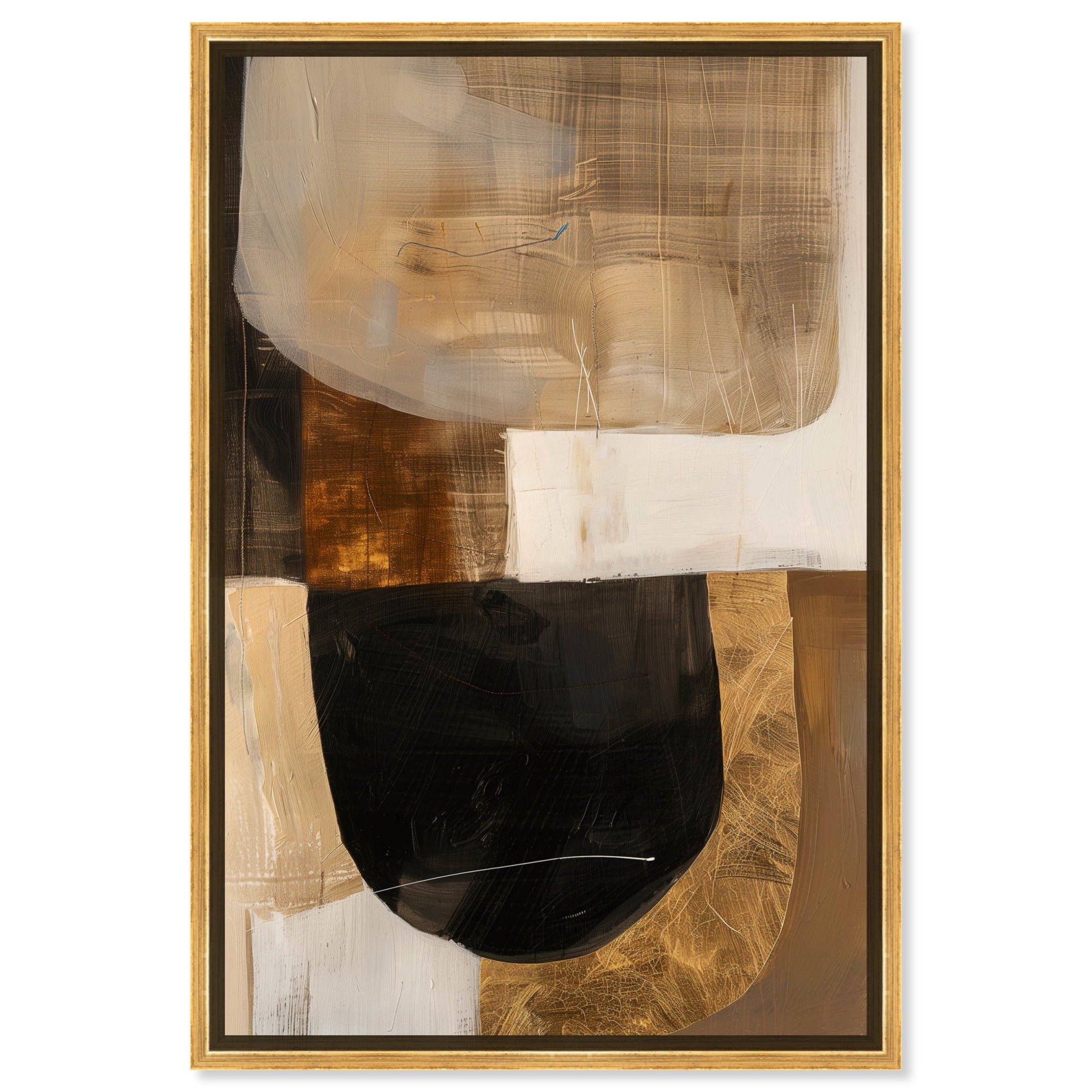 Soil Canvas Midcentury Abstract by Art Remedy, Gold Frame, 30" x 45 ...