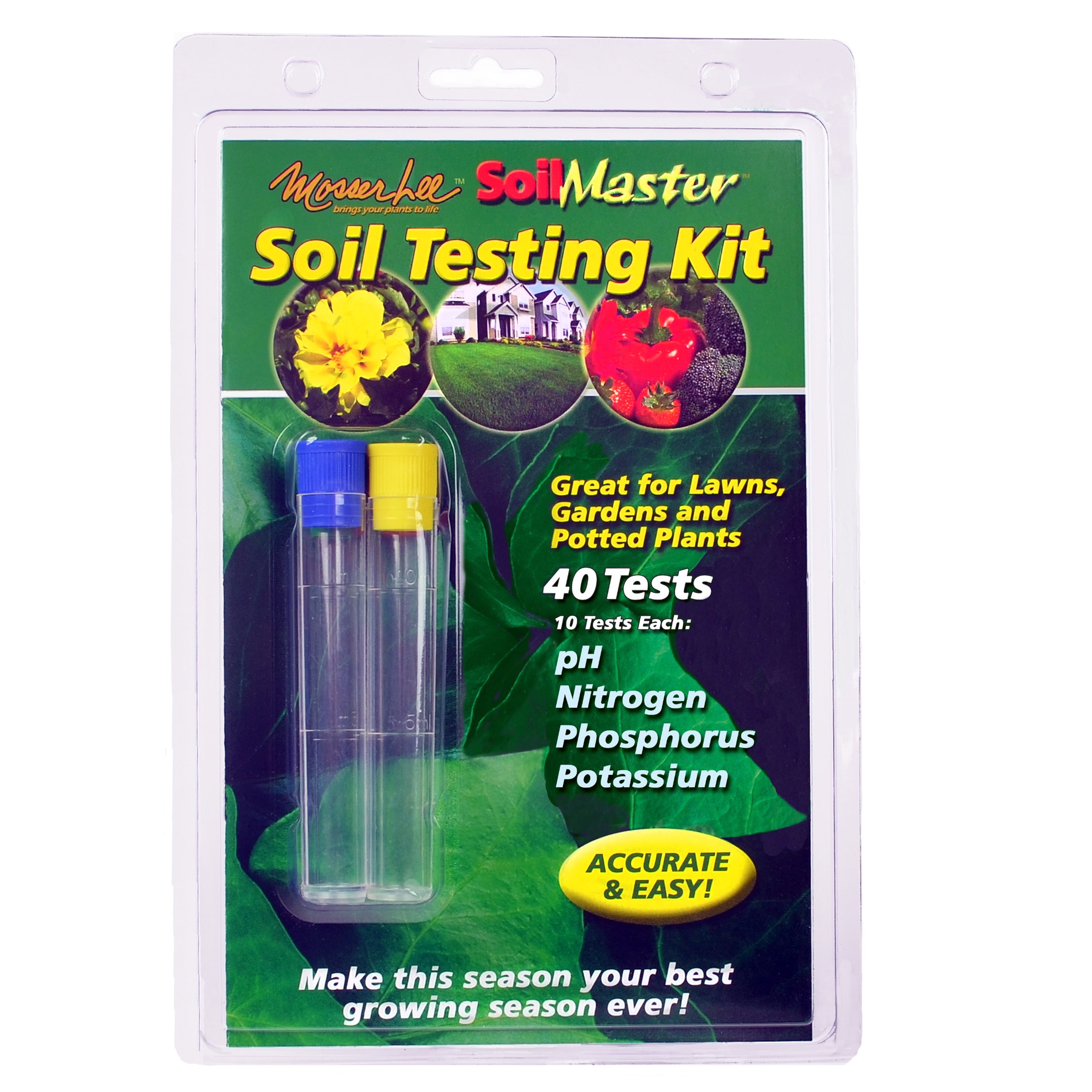 Soil Master pH, Nitrogen, Phosphorus, Potassium Soil Test Kit, 40 Tests ...