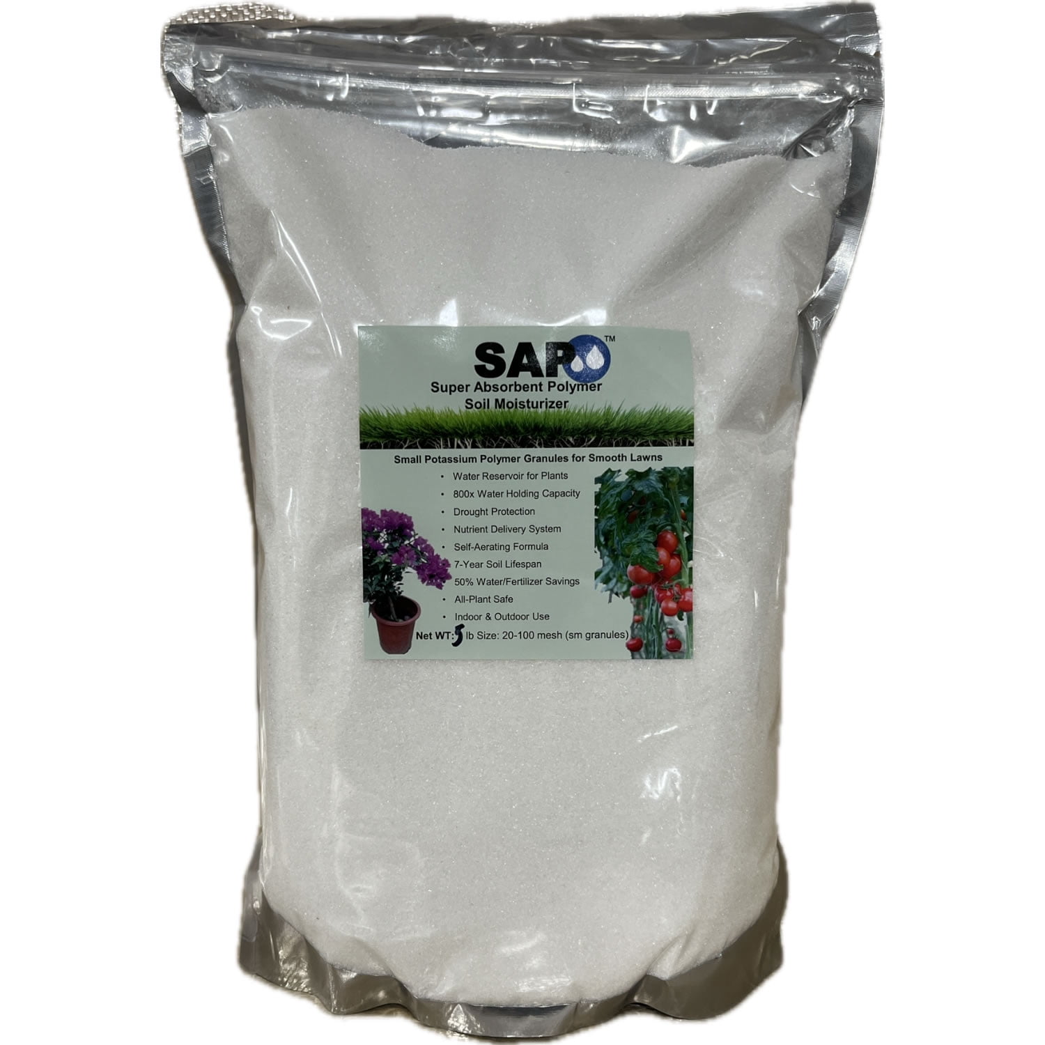 Soil Moist SAP Super Absorbent Polymer Crystals – 15 lb (3 Bags of 5 lb ...