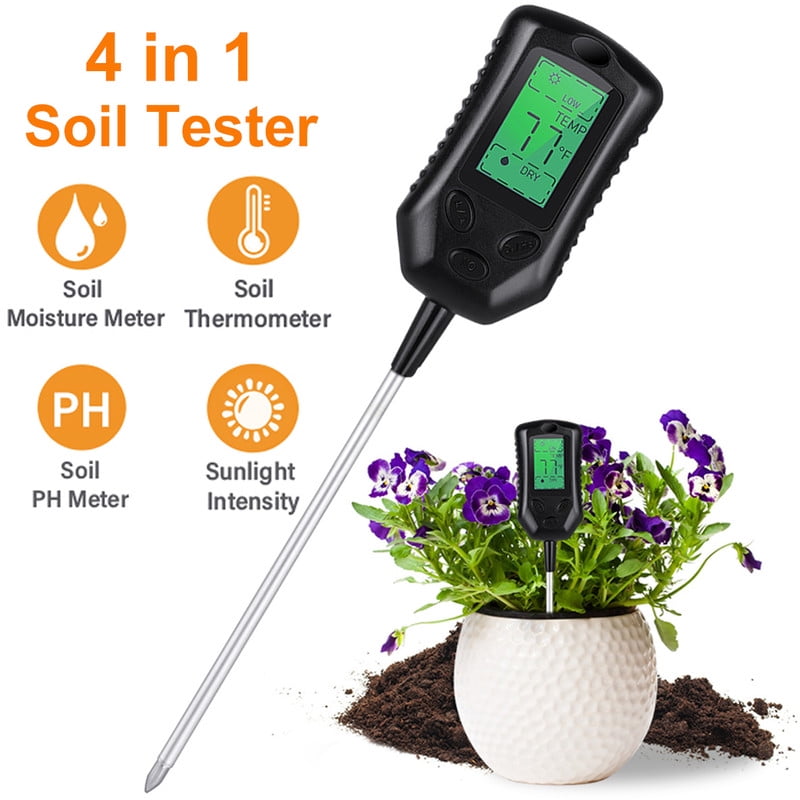 Soil Moisture Meter, 4-in-1 Digital PH Meter/Soil Moisture/Plant ...