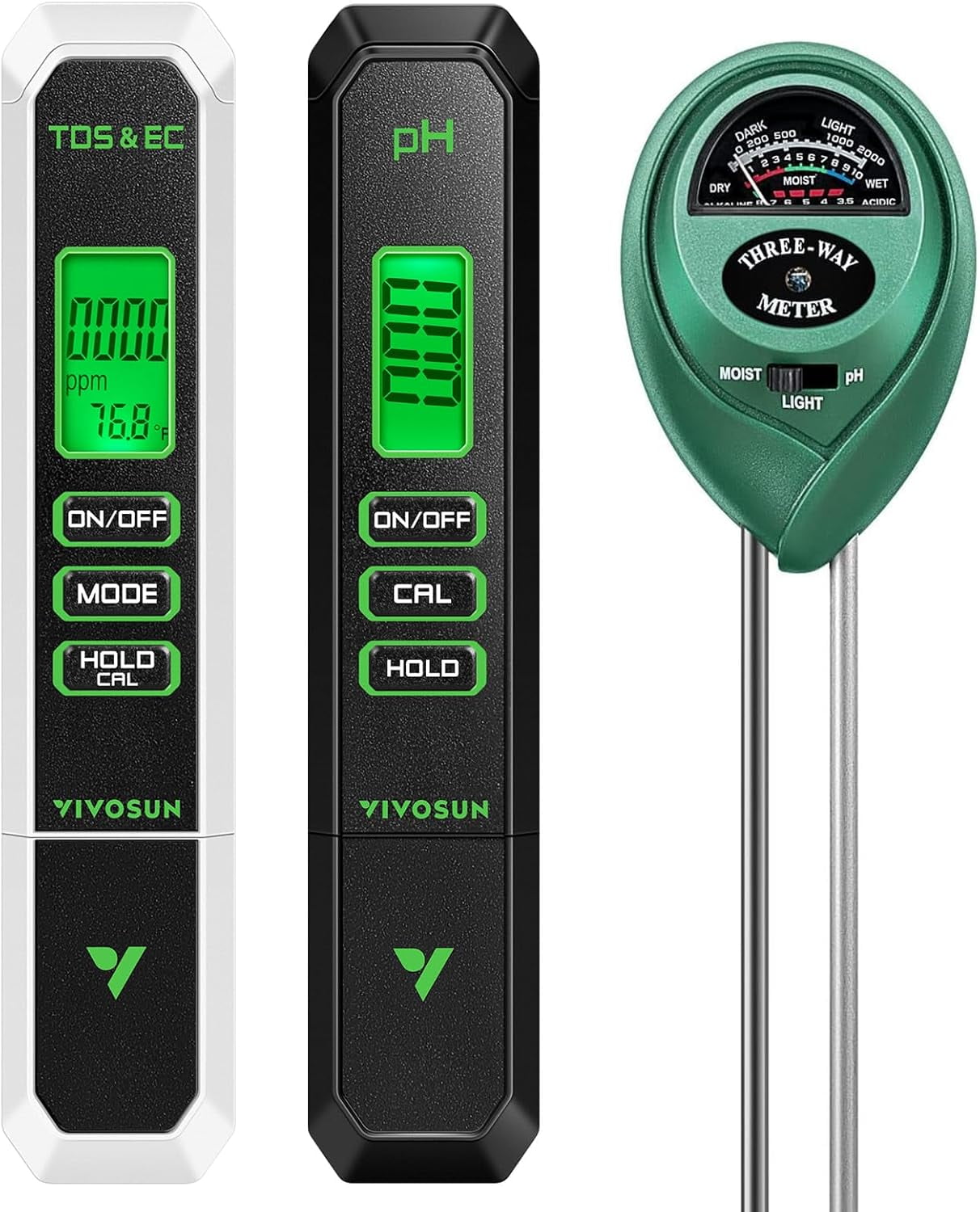 Soil Moisture Meter, 4-in-1 Moisture Meter for Plants, Tester for Moist ...