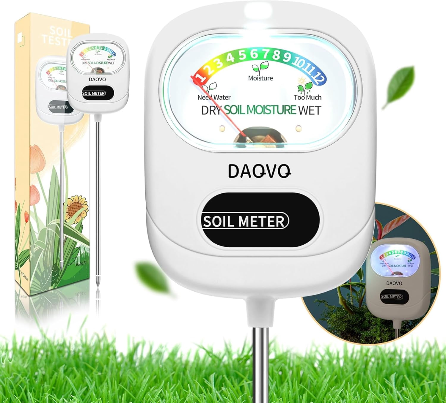 Soil Moisture Meter, Plants Moisture Meter Upgraded-Large Screen-Soil ...