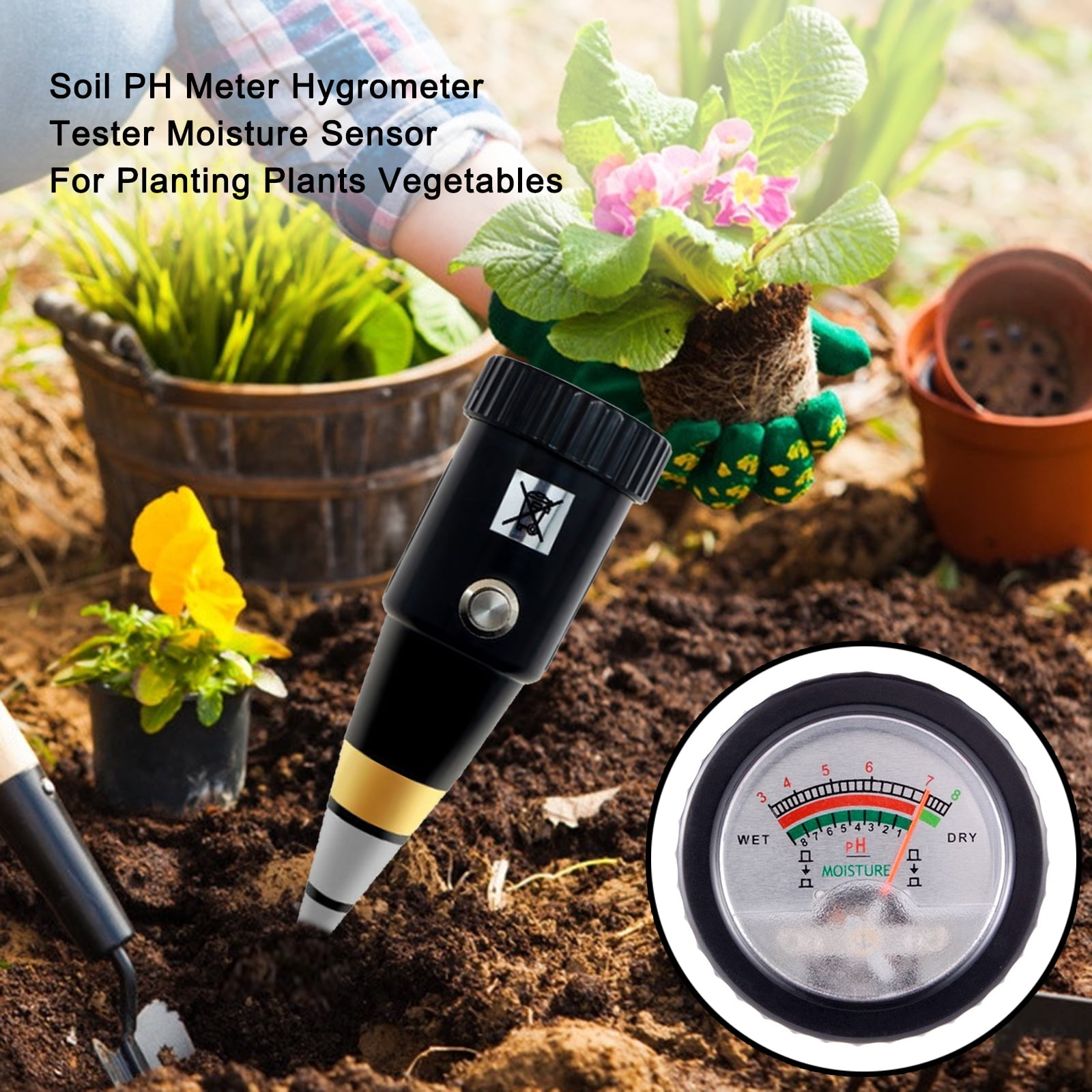 Soil PH Meter Hygrometer Tester Moisture Sensor For Planting Plants ...
