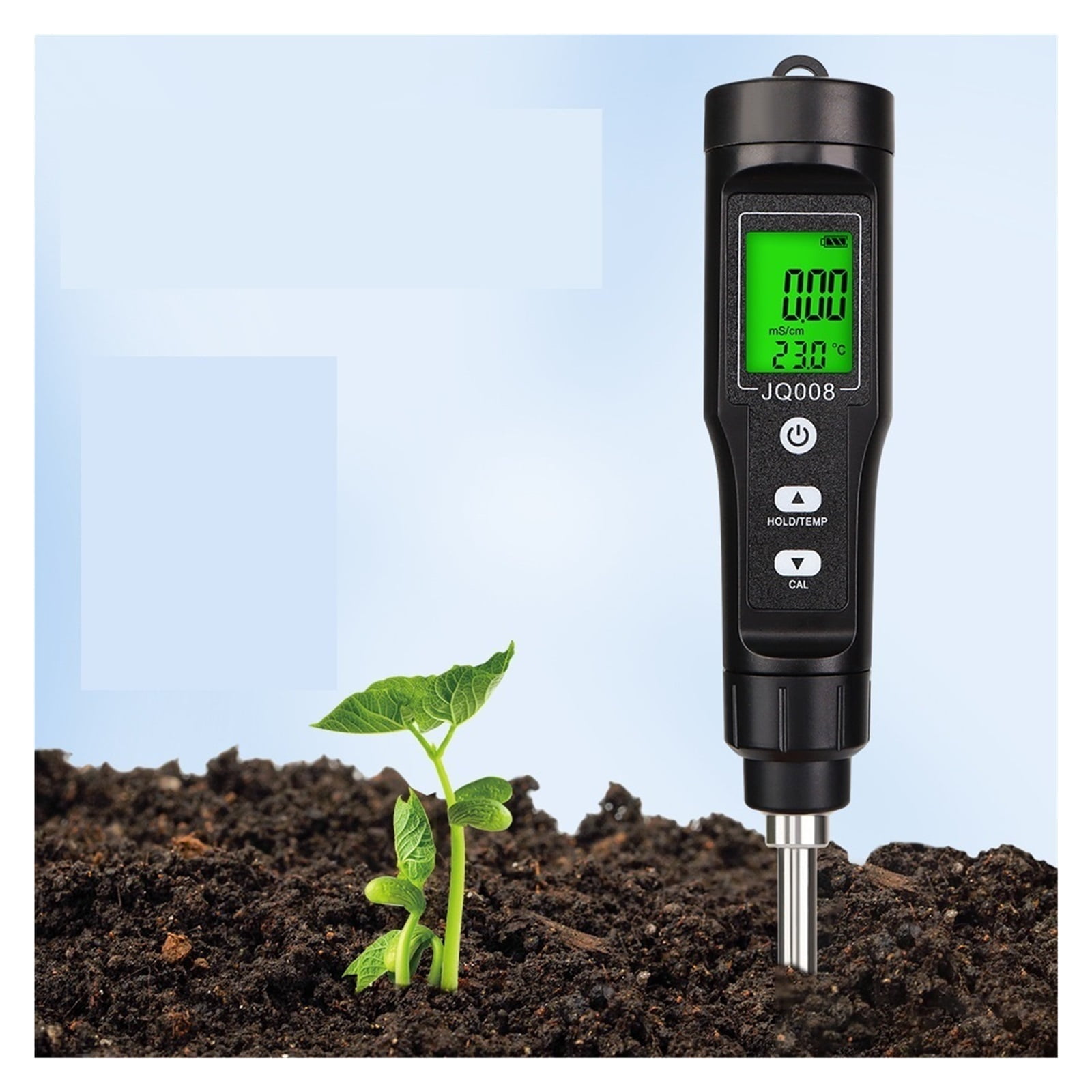 Soil Ph Meter Tester EC Meter for Soil Moisture Humidity Garden Temp ...