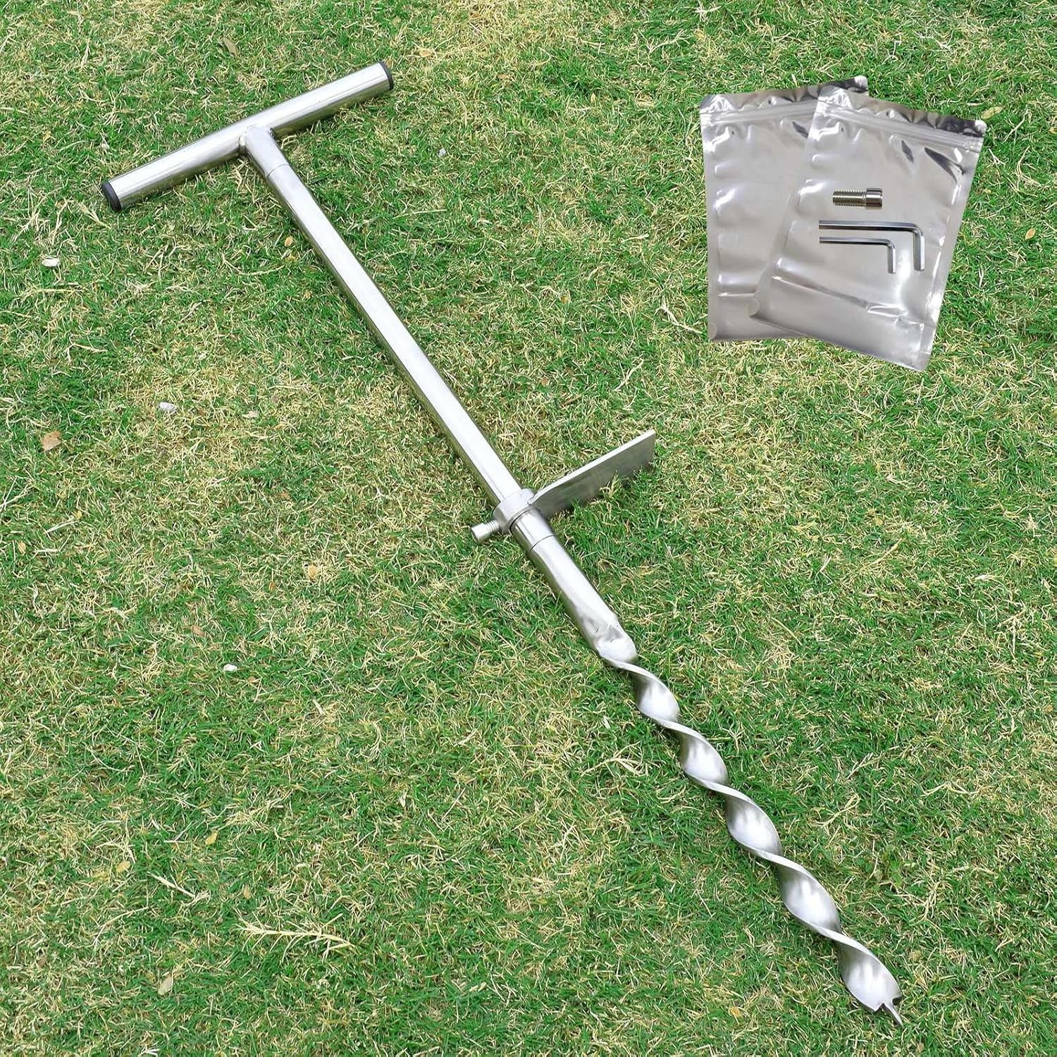 Soil Probe 36 Inch with 2 Bags, Twist Soil Sample Probe for Lawn House ...