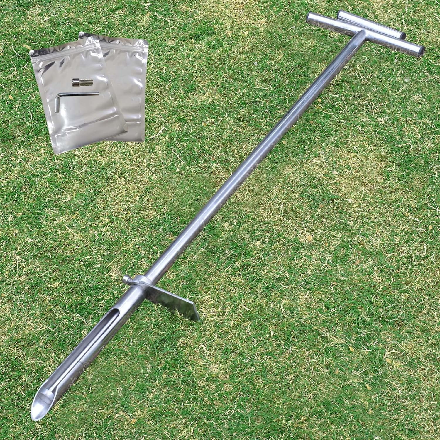 Soil Probe 40 Inch with 2 Bags, Soil Sample Probe with Ejector for Lawn ...