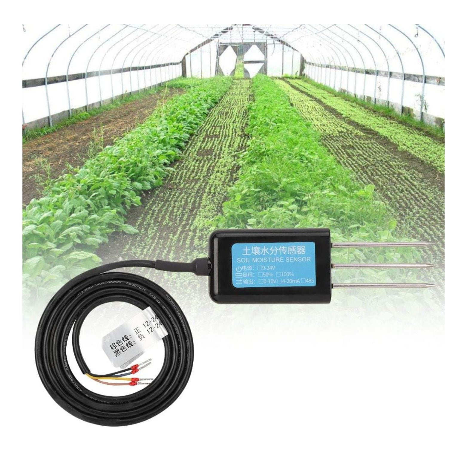 Soil Sensor, 0-10V Output Waterproof Greenhouse Soil Humidity Sensor ...
