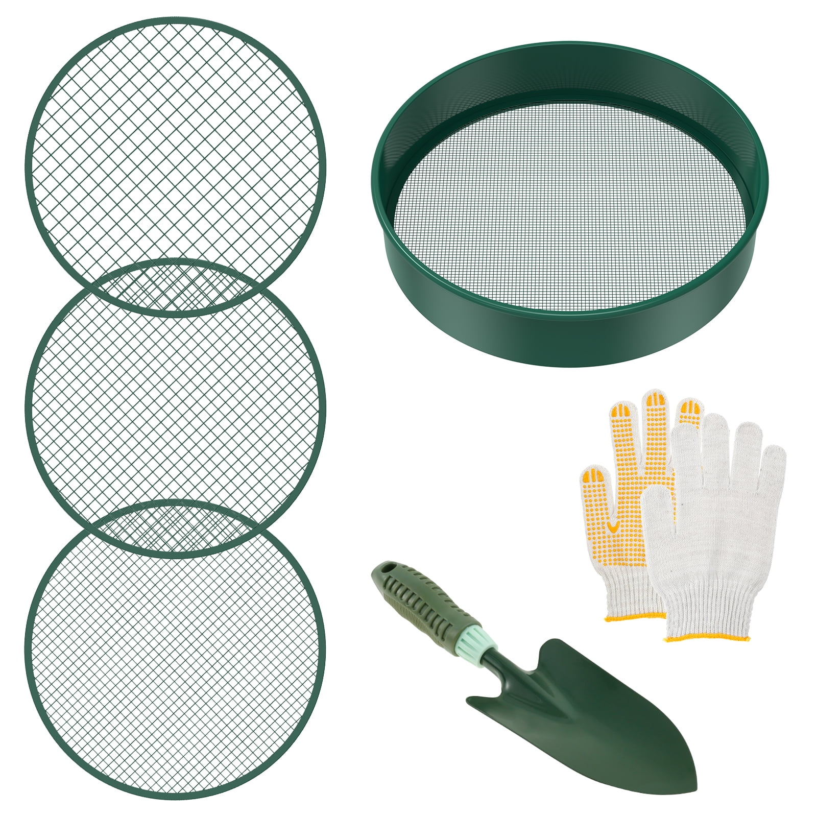 Soil Sifter with 4 Interchangeable Filter Mesh Sizes 3/6/9/12mm and ...