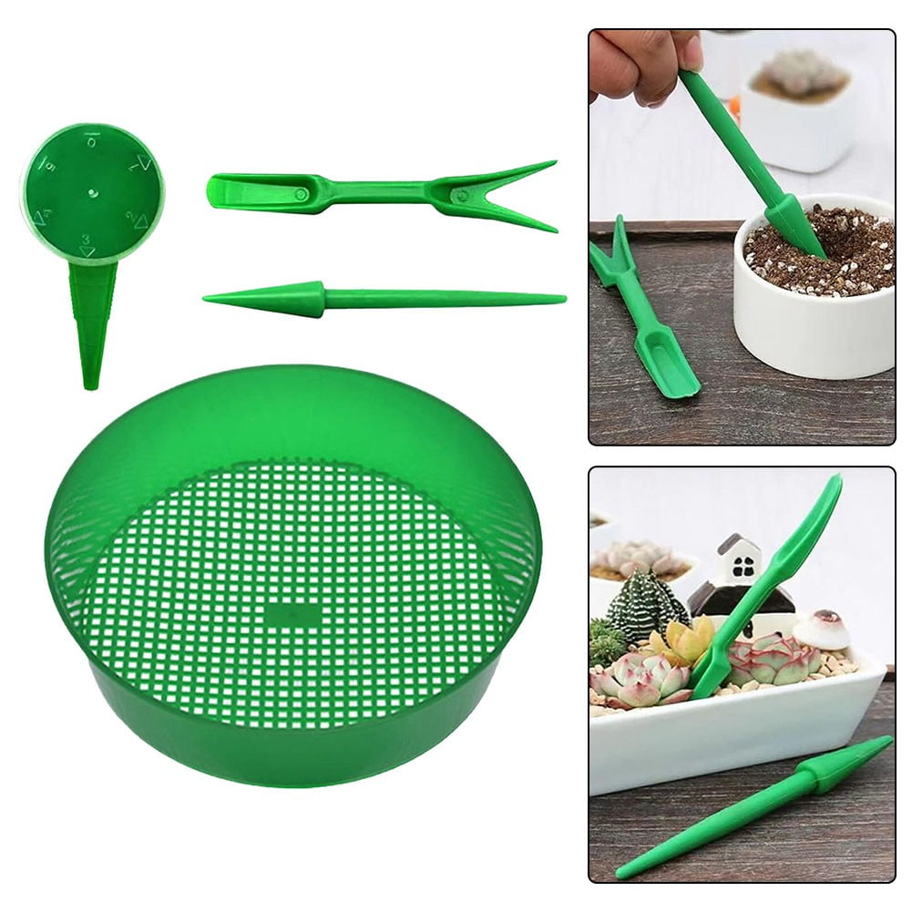 Soil Sifter Round Soil Sifting Pan Set Mix Dirt Sifter For Potting Soil ...