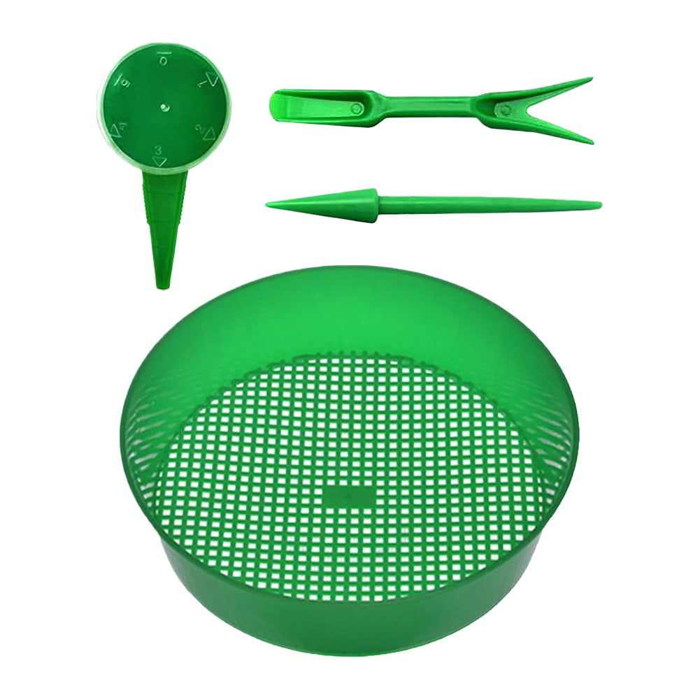 Soil Sifter Set for Gardening - Round Sifting Pan, Sprouting Tools ...