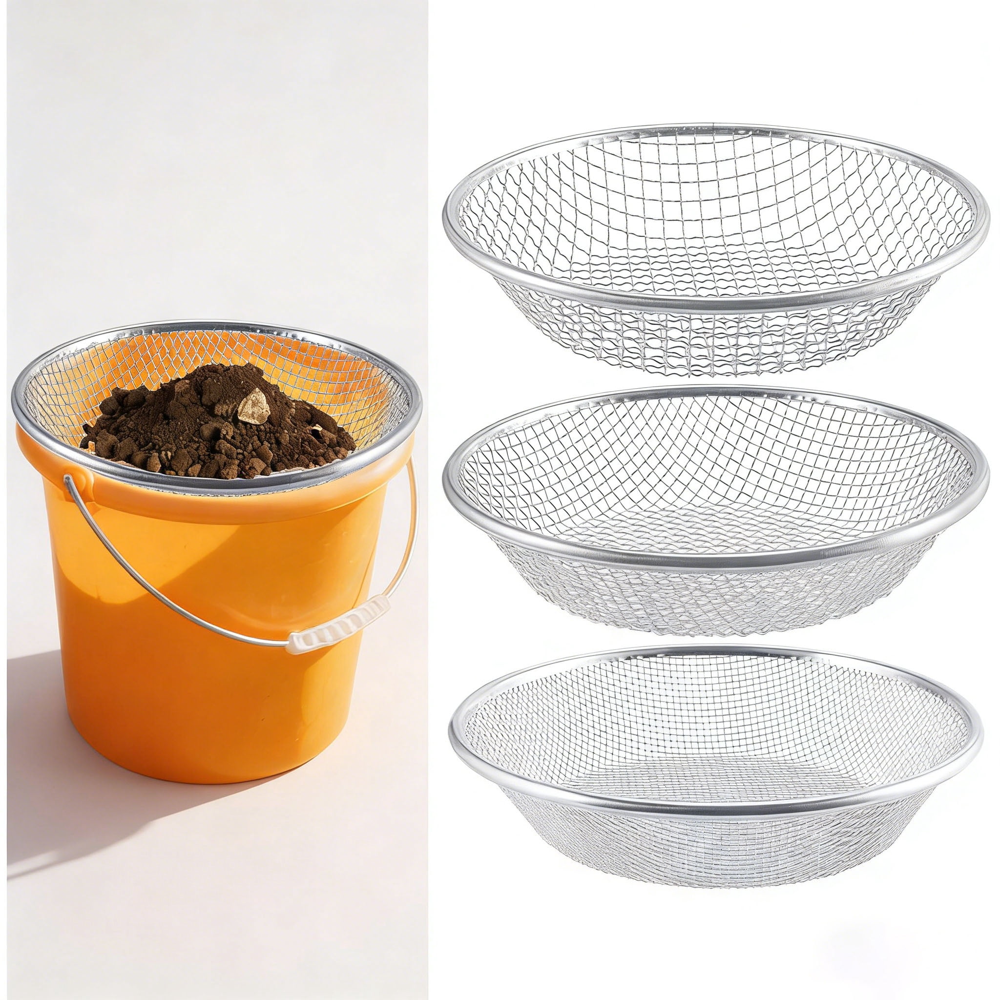 Soil Sifter Sieve - Heavy Duty Galvanized Screen for Compost, Dirt ...