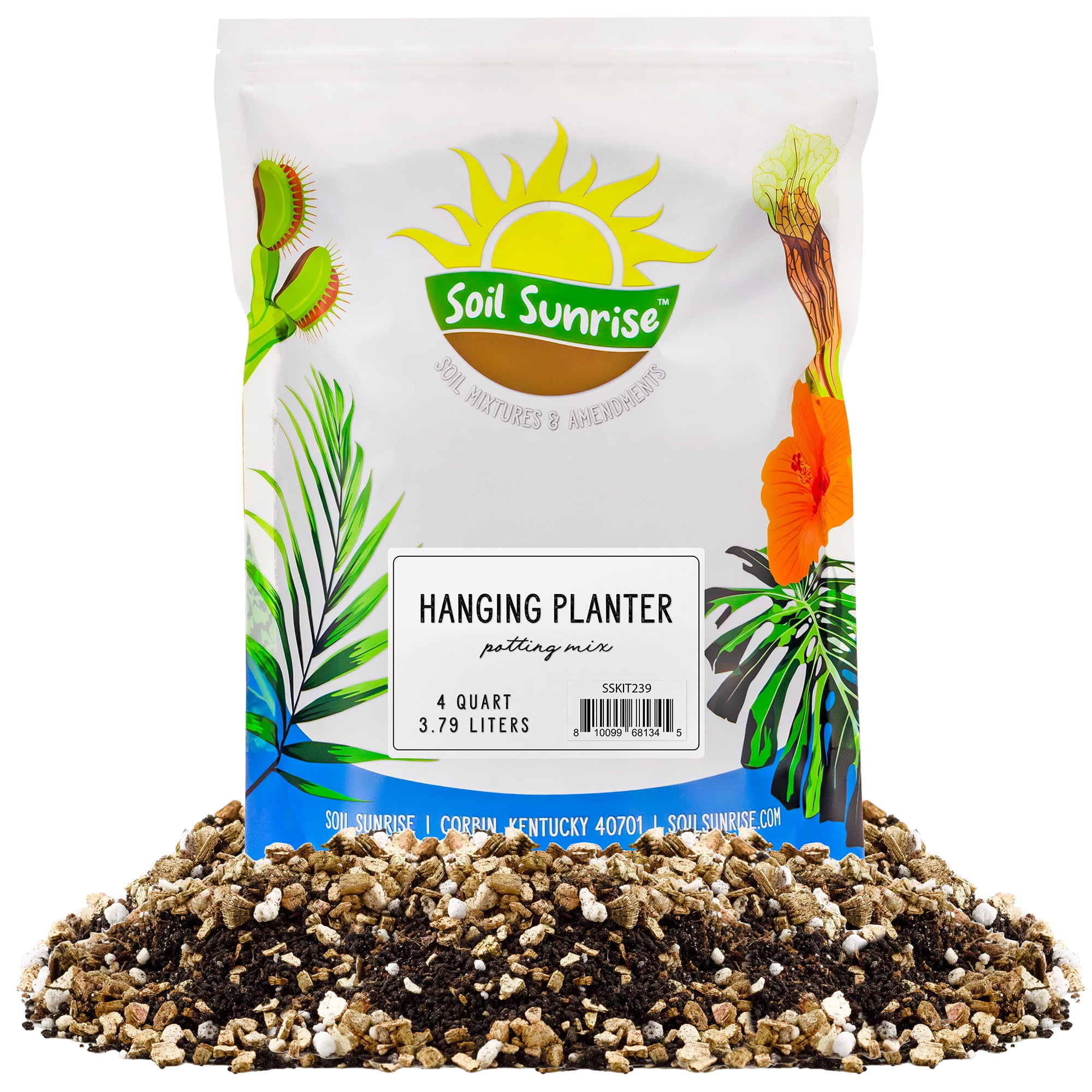 Soil Sunrise Hanging Planter Potting Soil Mix (4 Quarts), Lightweight ...