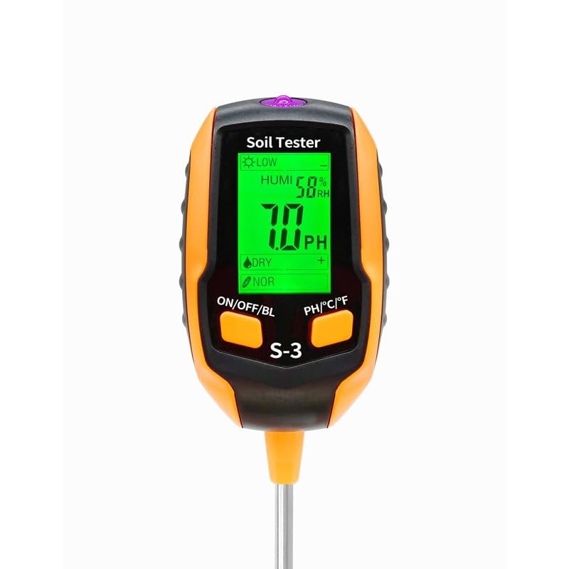 Soil Test Meter, Digital PH Meter/Soil Moisture/Plant Temperature ...