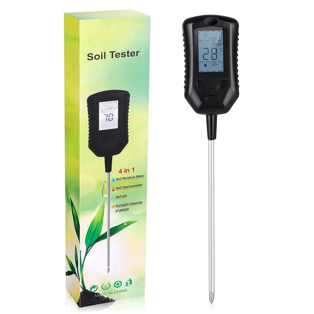 Soil Tester 4-In-1 Soil Moisture Meter Ph Meter Thermometer Meter ... Soil Tester 4-In-1 Soil Moisture Meter Ph Meter Thermometer Meter ...