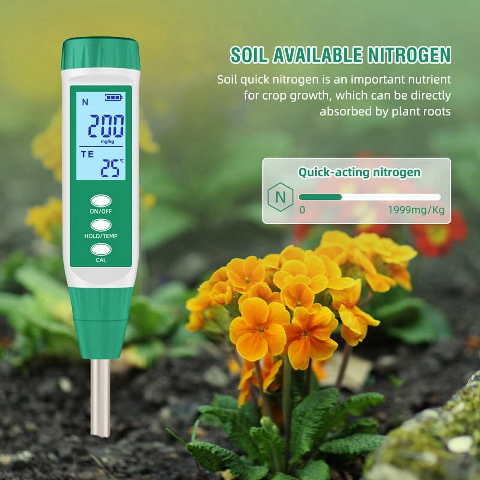 Soil Tester, Nitrogen Fertiliser Tester Analyser for Use in Potting and ...