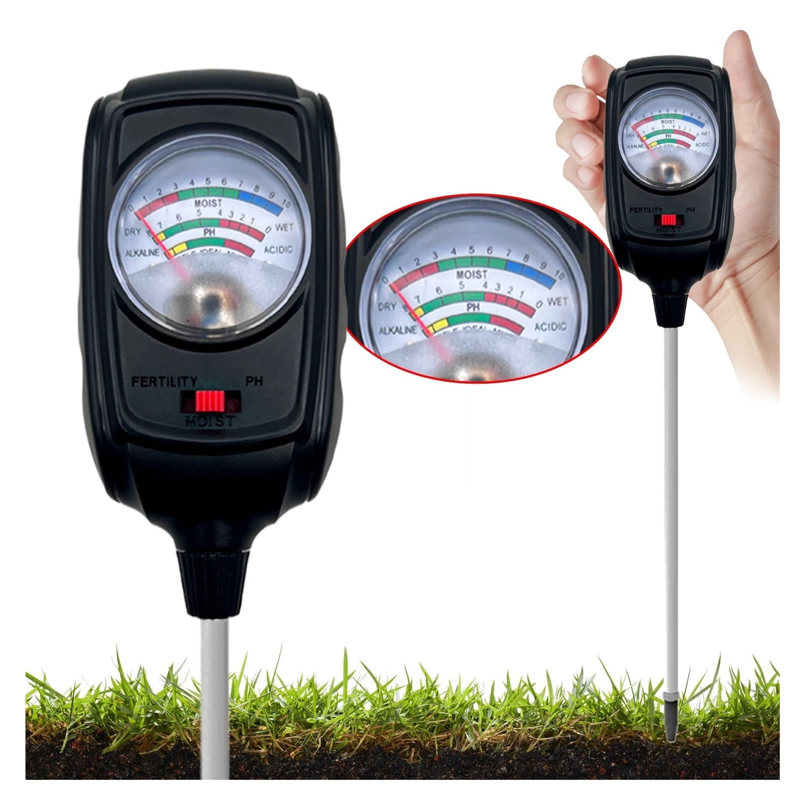 Soil Tester,Soil Moisture/Fertility/PH Tester for Garden Nutrients,Lawn ...
