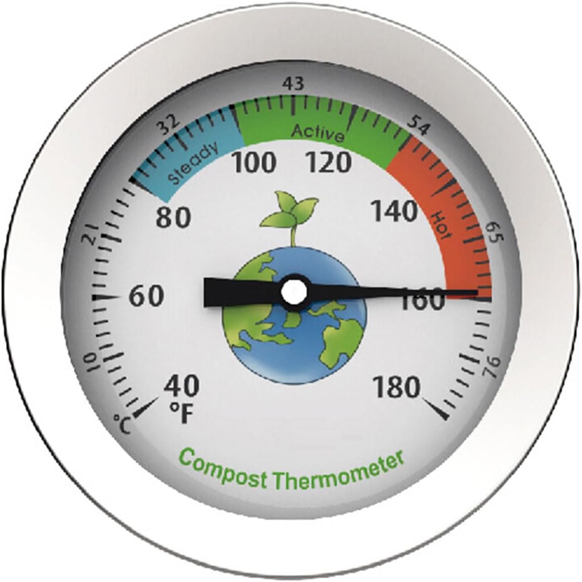 Soil Thermometer, Indoor & Outdoor Thermometer Probe for Composting Bin ...
