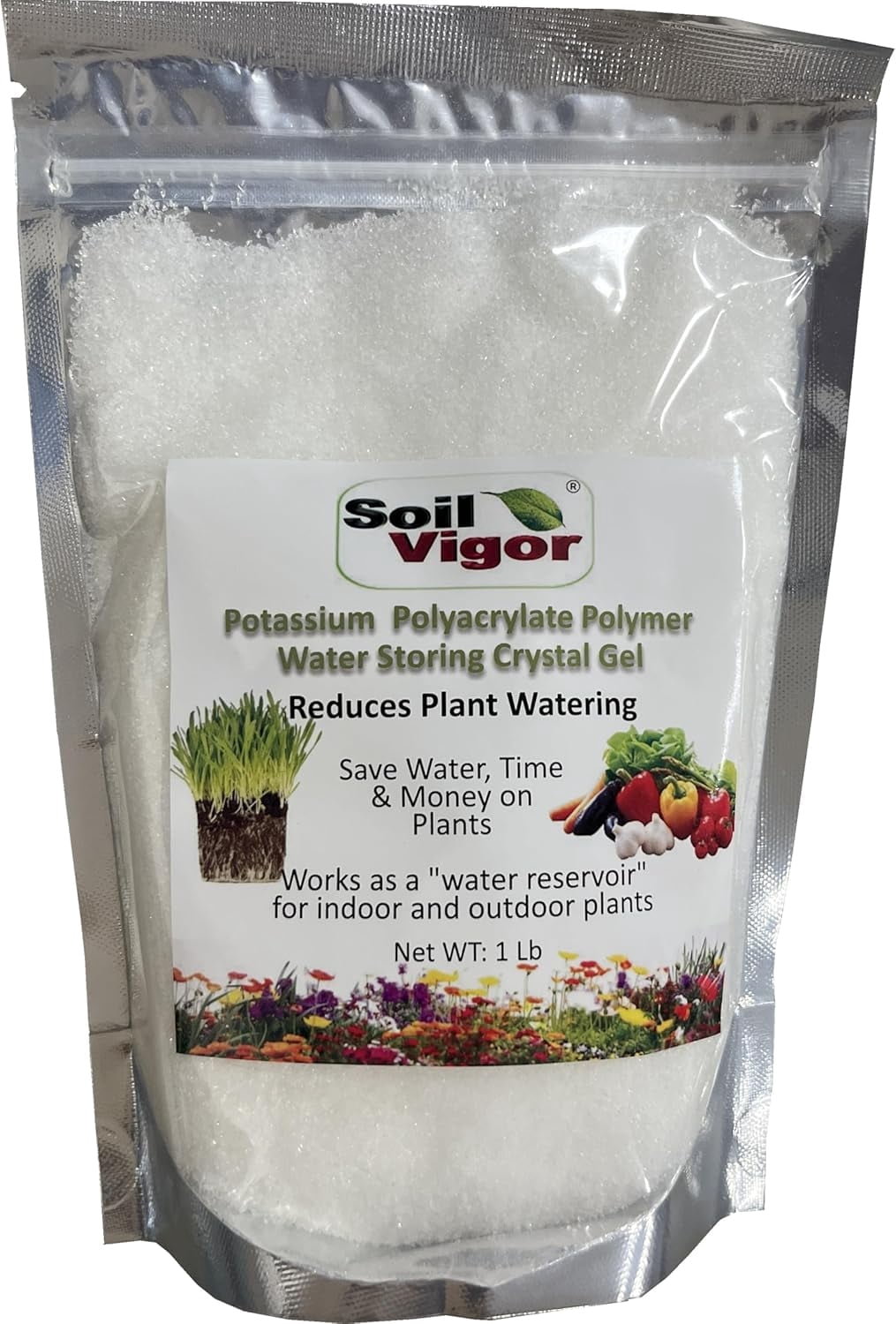 Soil Vigor Commercial-Grade Water Storing Crystals (Fine Granules ...