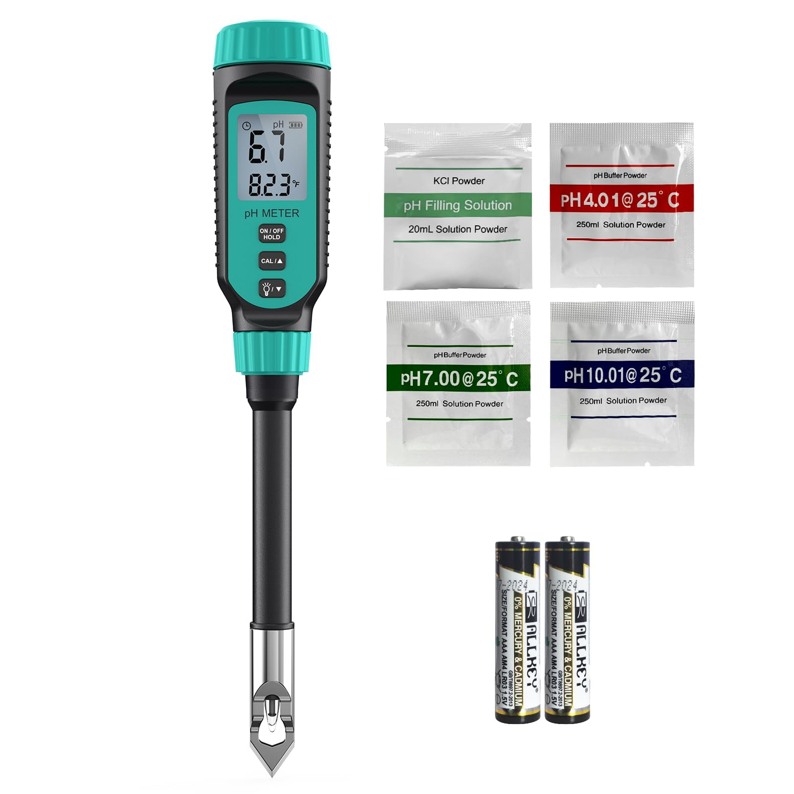 Soil pH Meter, Digital pH Tester Kit for Soil, Garden, Water, Solution ...