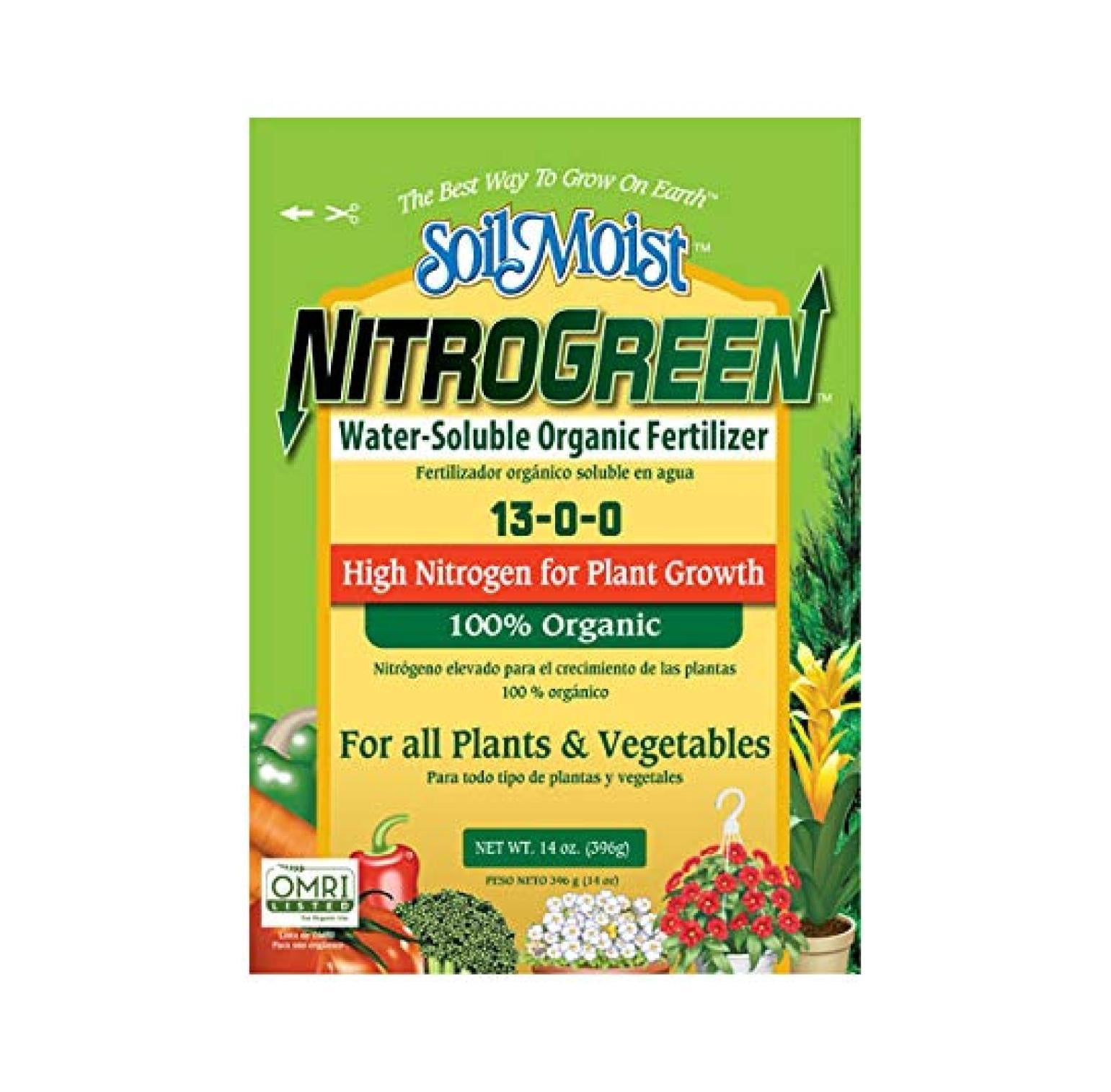 SoilMoist NitroGreen 100% Organic Fertilizer 14-oz High Nitrogen 13-0-0 ...