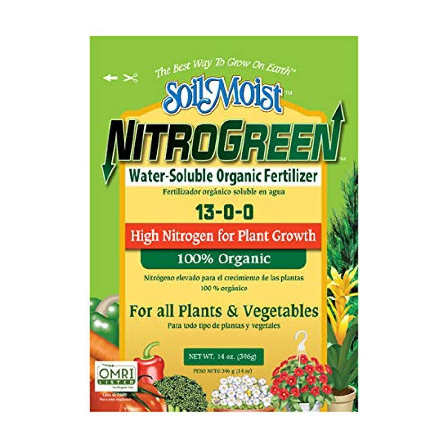 SoilMoist NitroGreen 100% Organic Fertilizer 14-oz High Nitrogen 13-0-0 ...