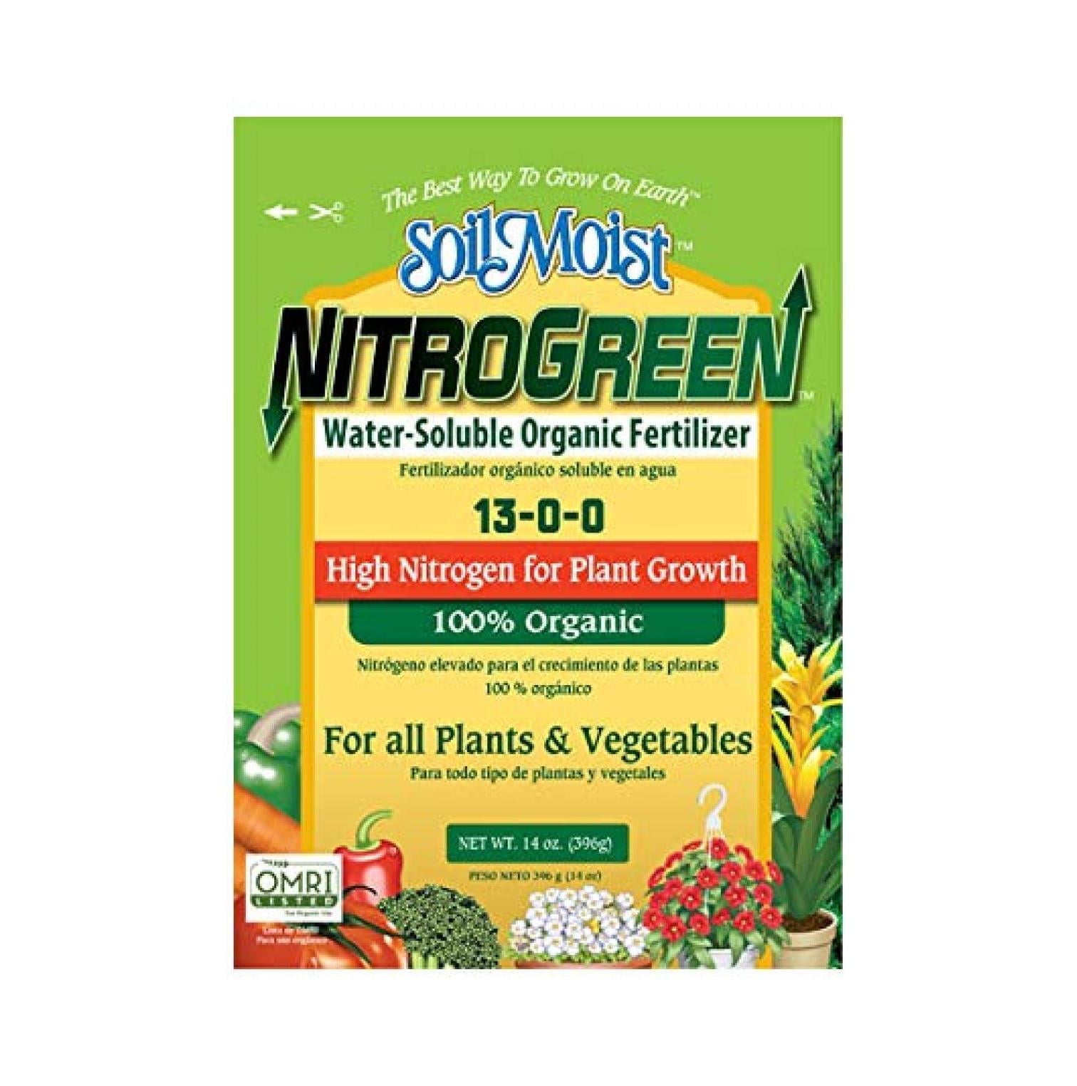SoilMoist NitroGreen 100% Organic Fertilizer 14-oz High Nitrogen 13-0-0 ...