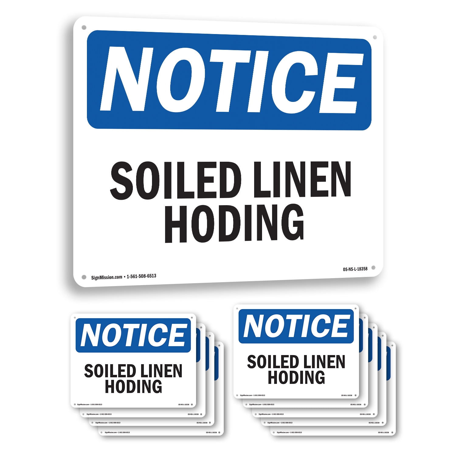 Soiled Linen Holding OSHA Notice Aluminum Sign 14 Inch x 10 Inch - 10 ...