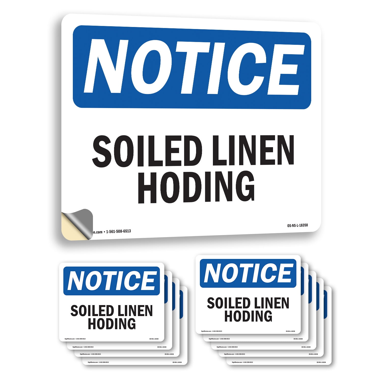 Soiled Linen Holding OSHA Notice Vinyl Decal Label 24 Inch x 18 Inch ...