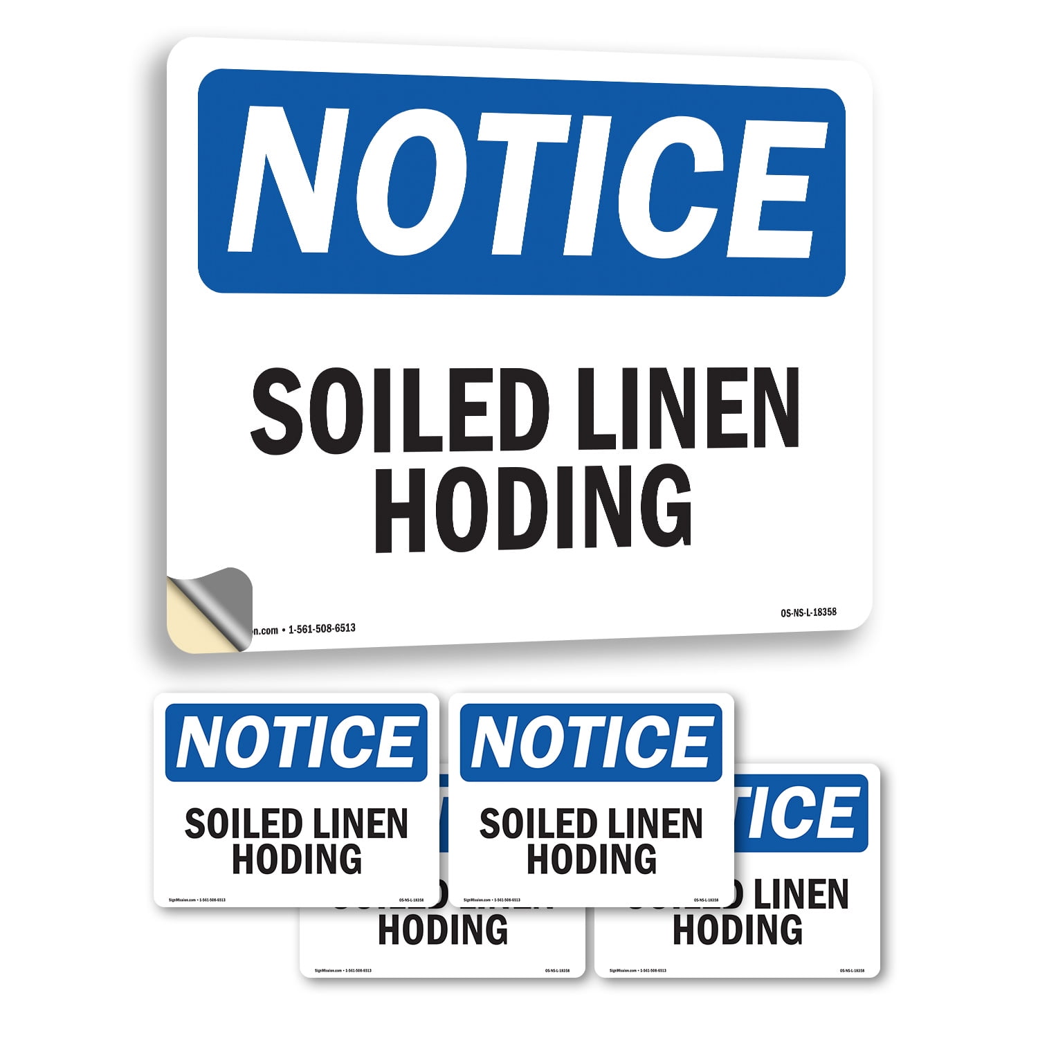 Soiled Linen Holding OSHA Notice Vinyl Decal Label 7 Inch x 5 Inch - 5 ...