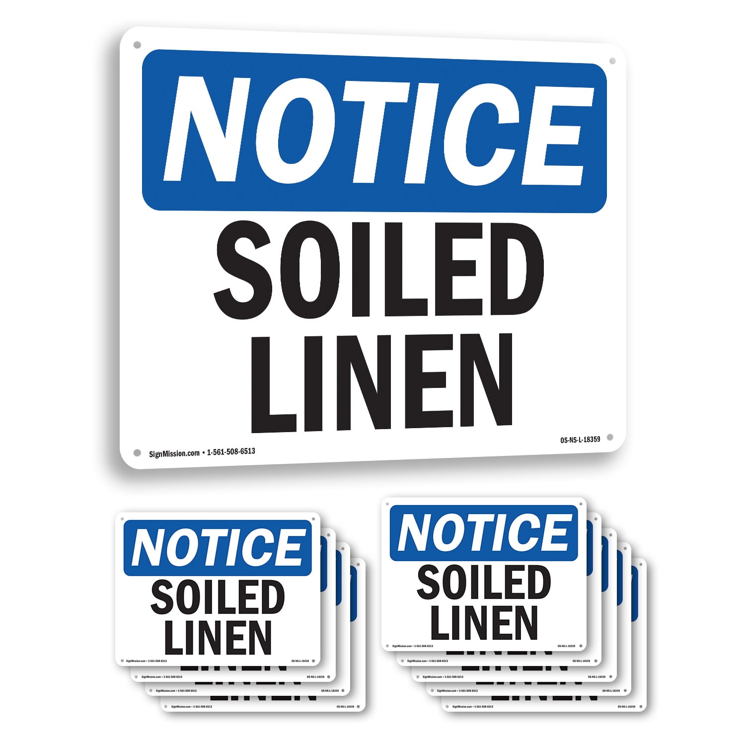 Soiled Linen OSHA Notice Aluminum Sign 10 Inch x 7 Inch - 10 Pack ...