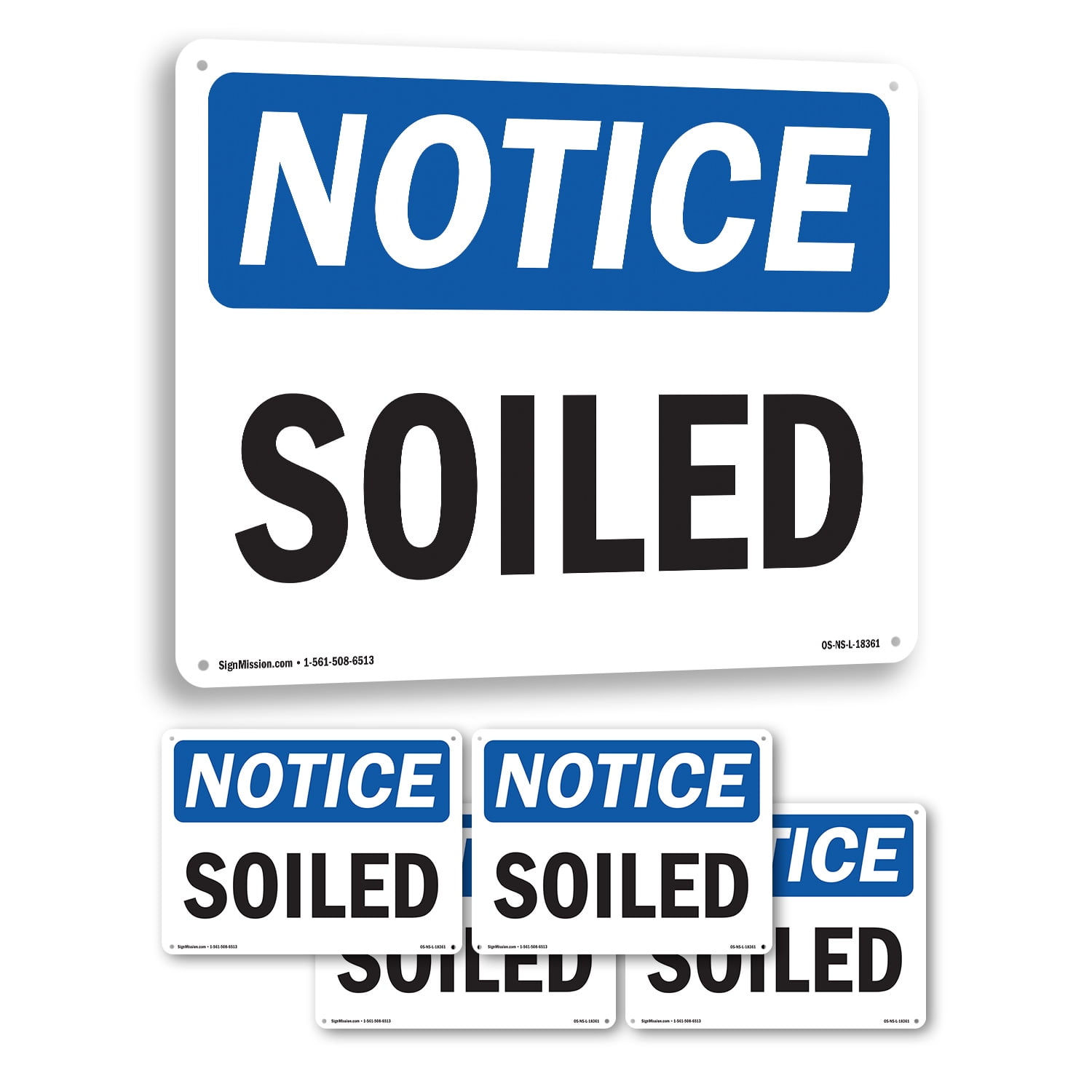 Soiled OSHA Notice Aluminum Sign 10 Inch x 7 Inch - 5 Pack - Walmart.com